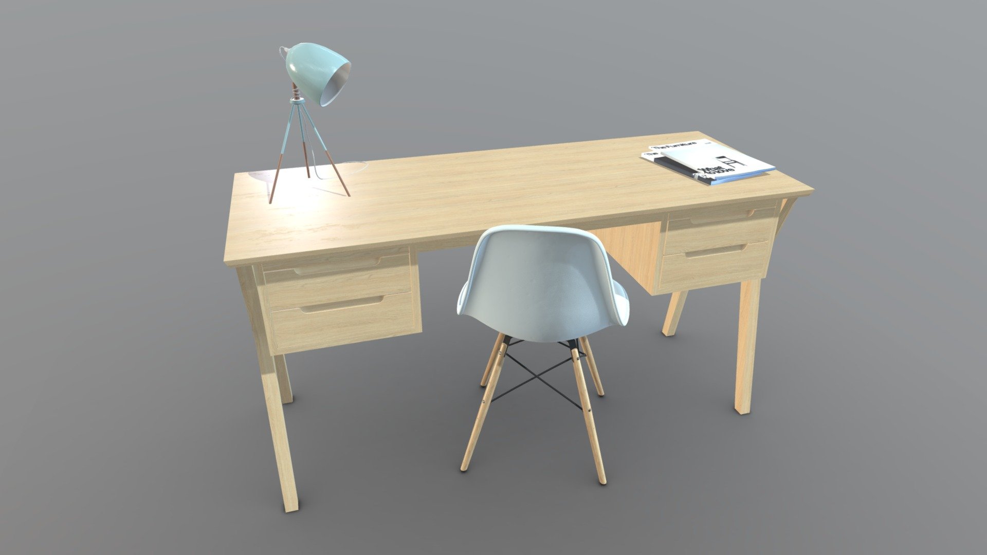 Office desks wooden - Download Free 3D model by Chenchanchong [80ddb20 ...