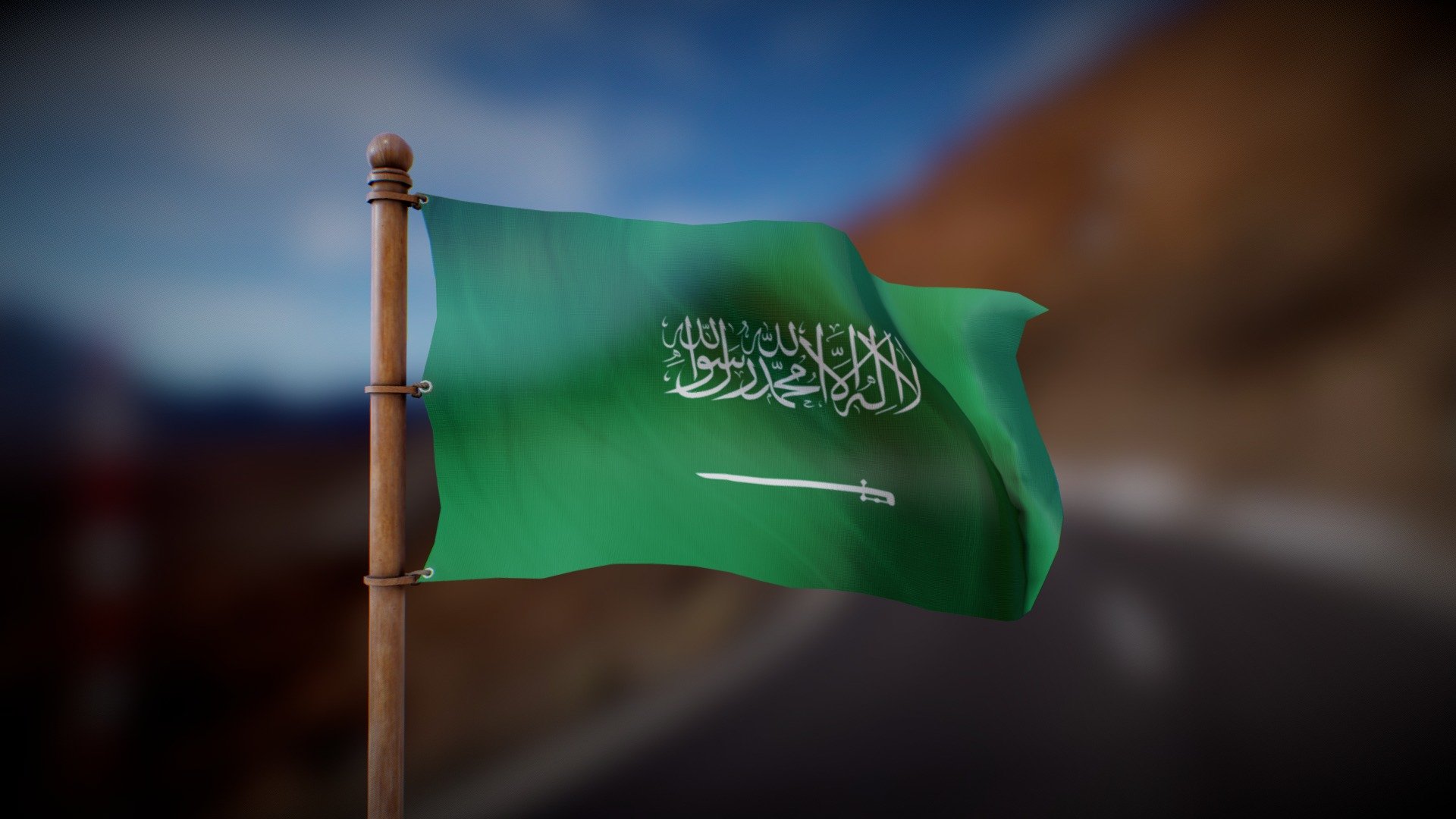 Flag of Saudi Arabia - Wind Animated Loop - Buy Royalty Free 3D model ...