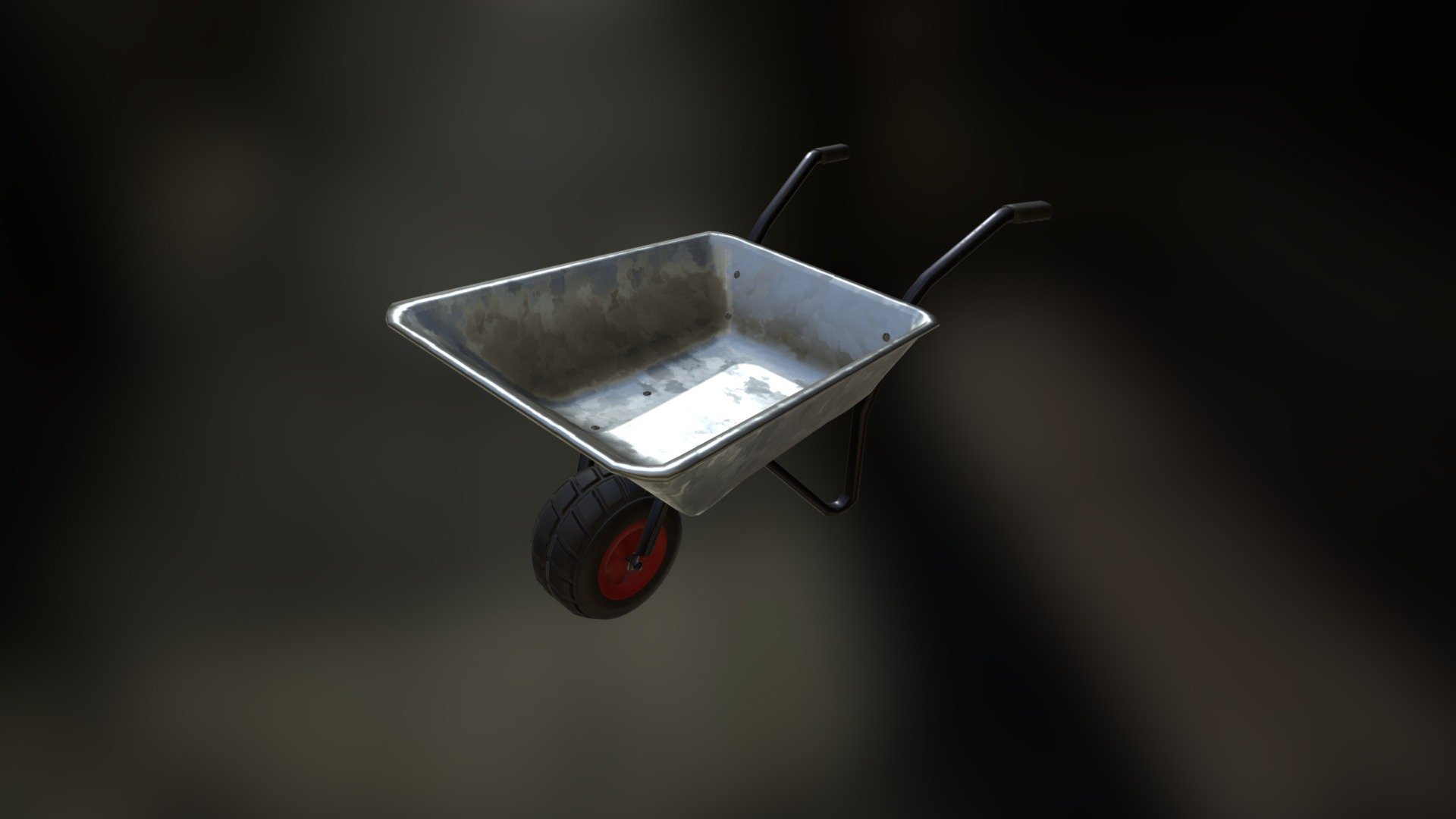 Wheelbarrow Galvanized Low-Poly PBR AR VR - Buy Royalty Free 3D model ...