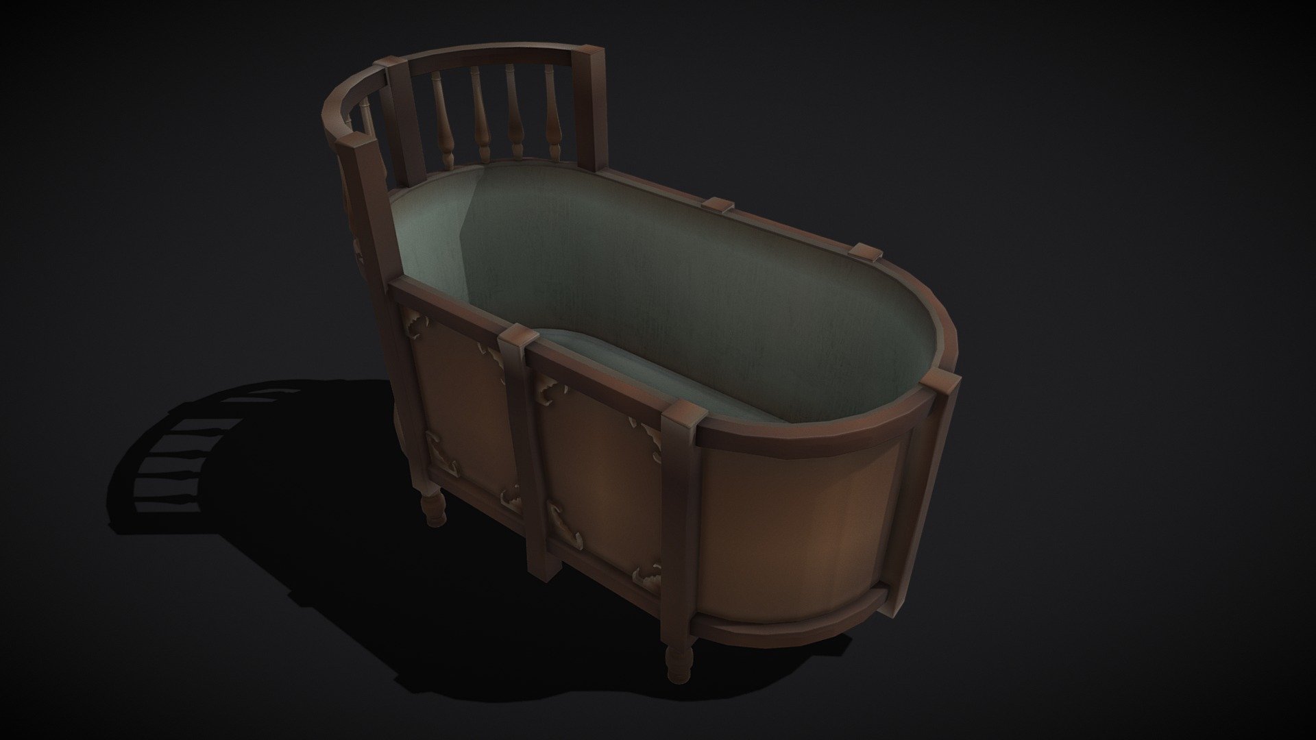 Rustic Medieval Wood Bathtub - Buy Royalty Free 3D model by ...