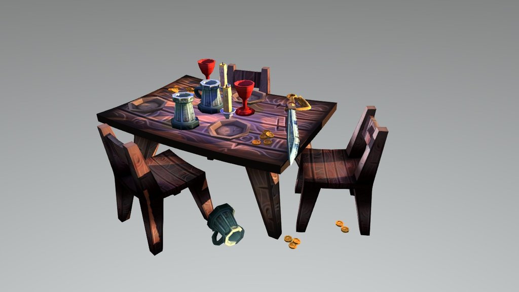 Table Set - 3D model by Dudelit - Liam Pickford (@dudelit) [80fc6bc ...