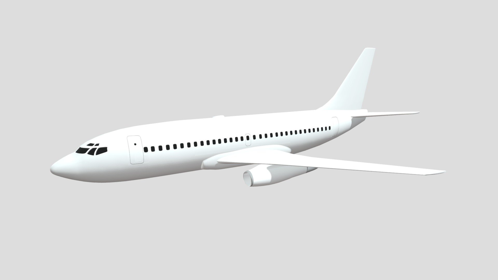 Boeing 737-200 White - Download Free 3D model by LucasSS (@lucas.6 ...