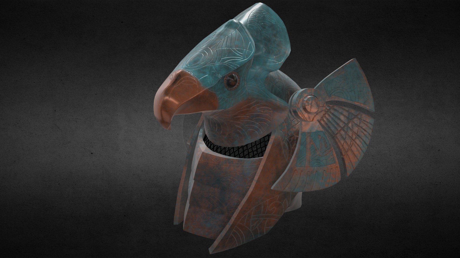 Stargate SG-1 Jaffa Hawk Helmet - 3D model by Kevin Mesesan 3D ...