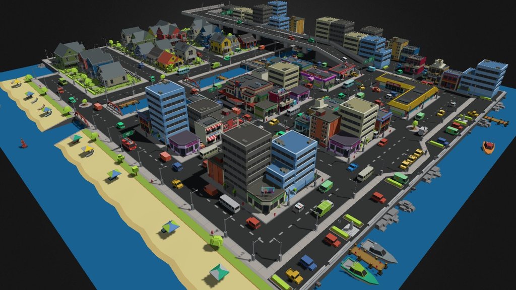 simple_town_v06 - 3D model by terrence_super2games [810b0dc] - Sketchfab