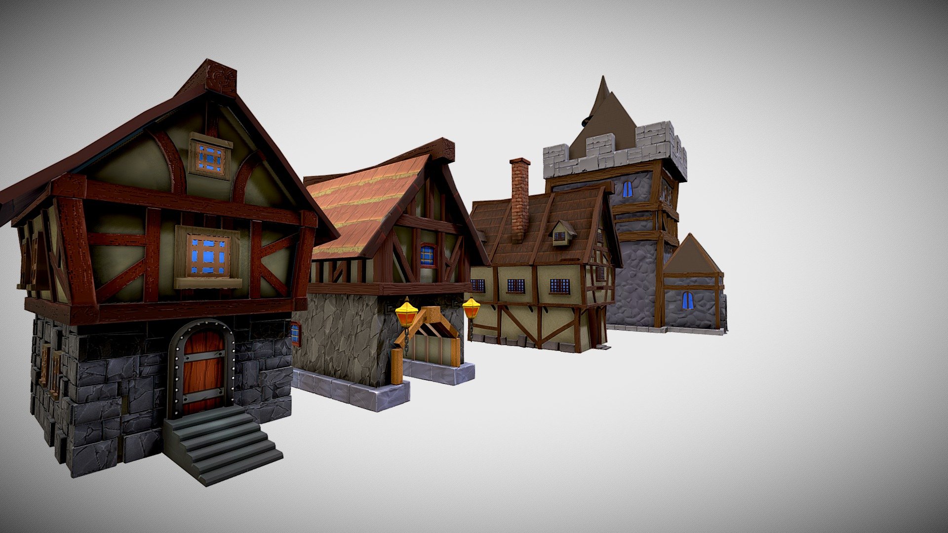 Medieval_ Houses - 3D model by L4L (@Land4land) [810bf1d] - Sketchfab