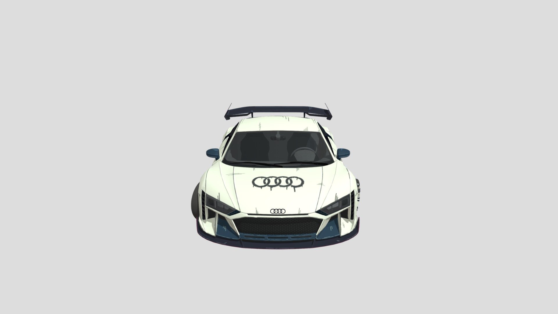 Cartoon Audi R8 in 2D Style 3D model - 3D model by JoyZet [8111a98 ...