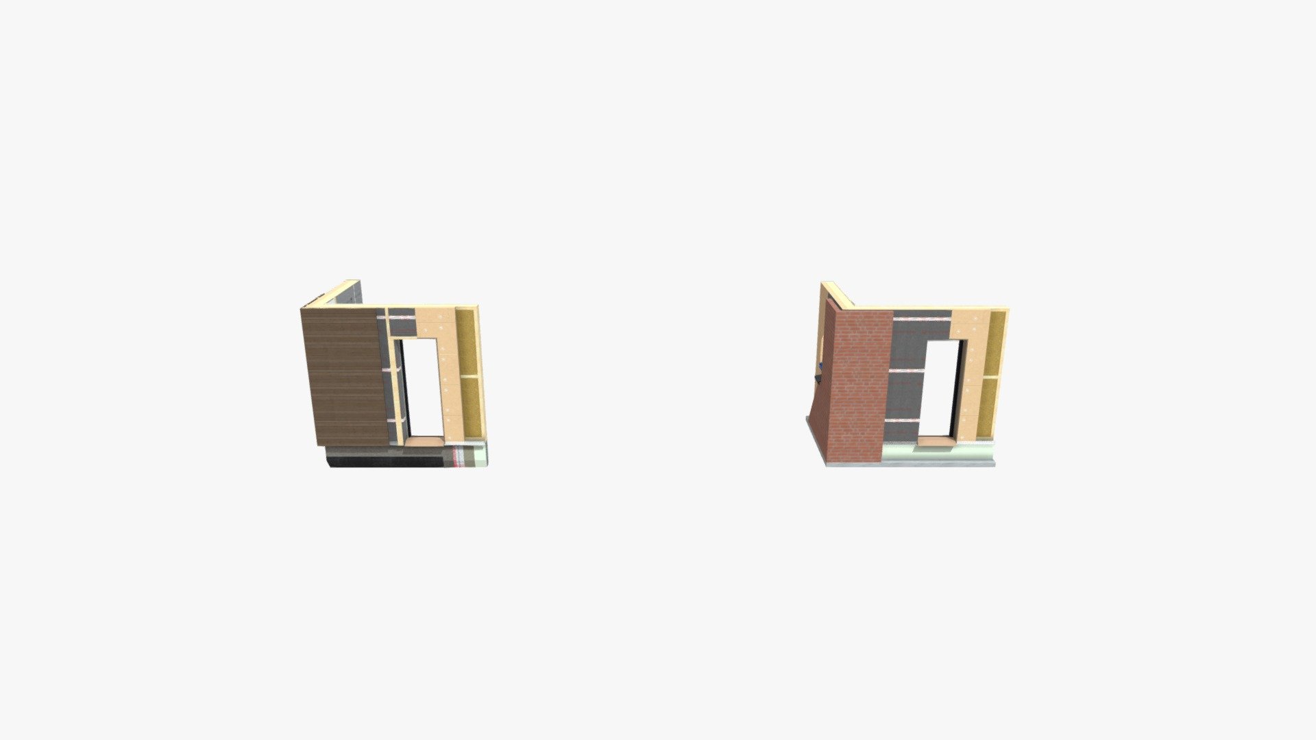 Timber Frame - Timber And Brick Clad Together - 3D model by Back to ...