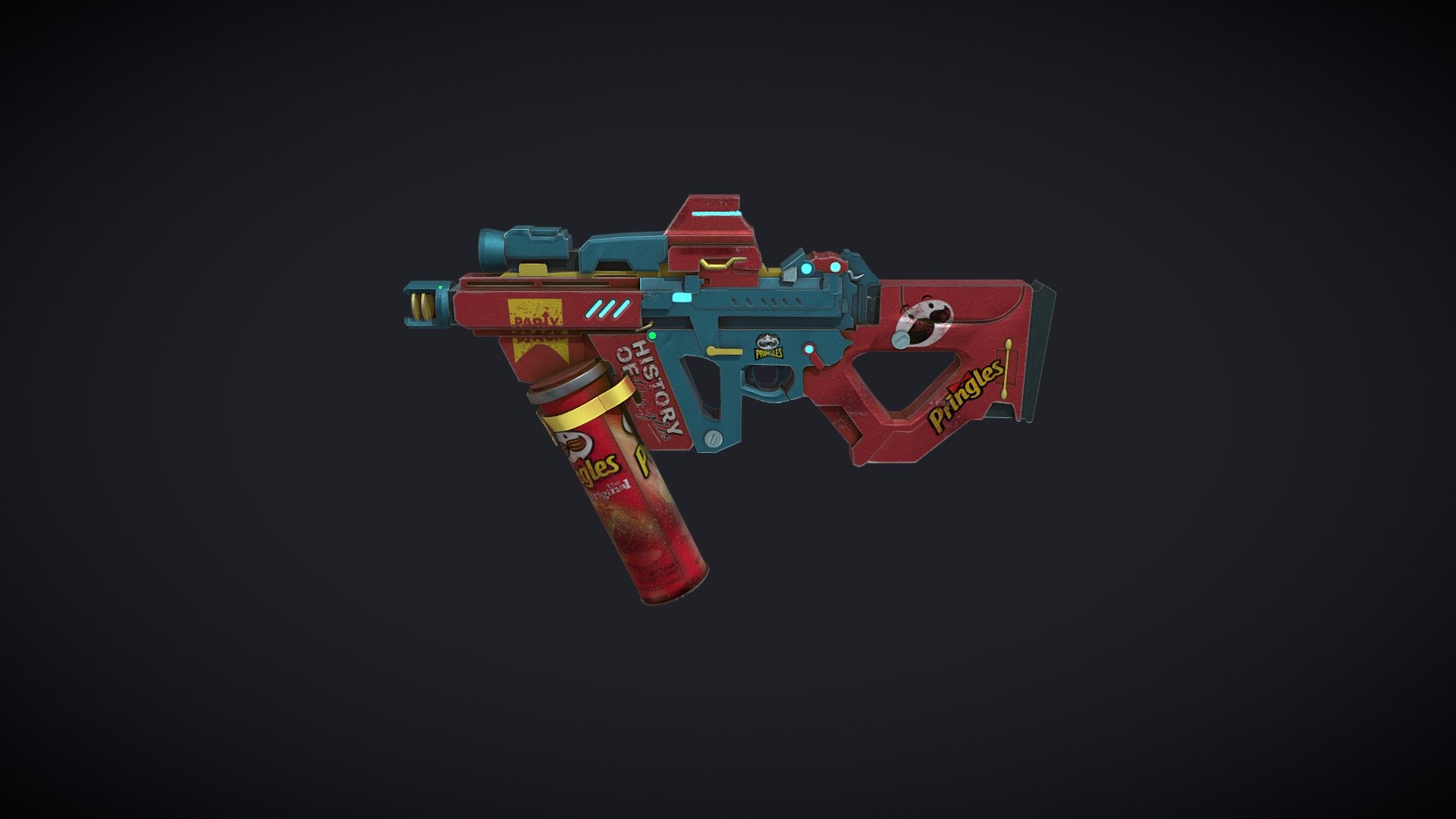 Pringles Gun - 3D model by devashish.raturi1997 [81168e7] - Sketchfab