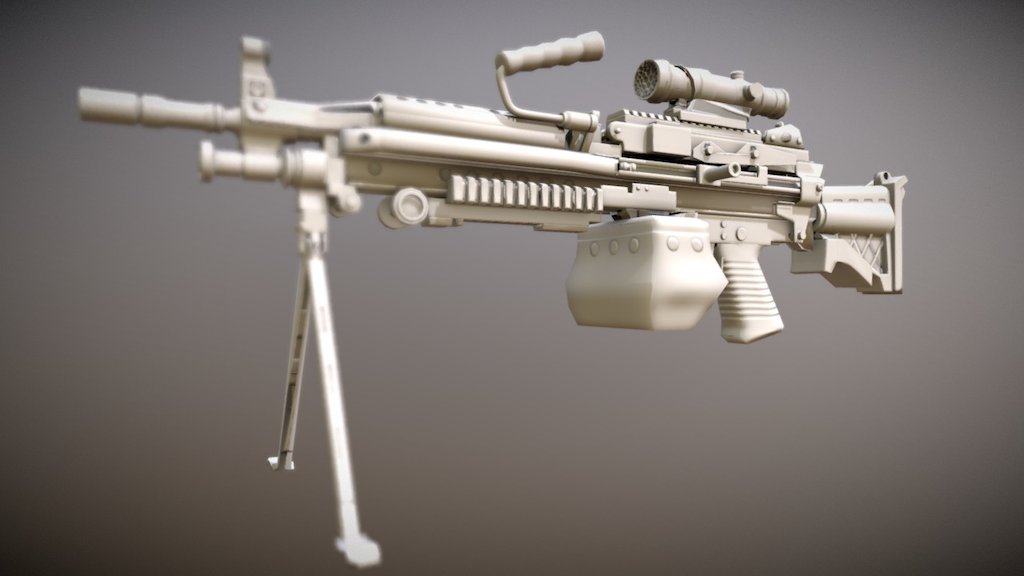 M249 Machine Gun Low Polygon - Download Free 3D model by seefool ...