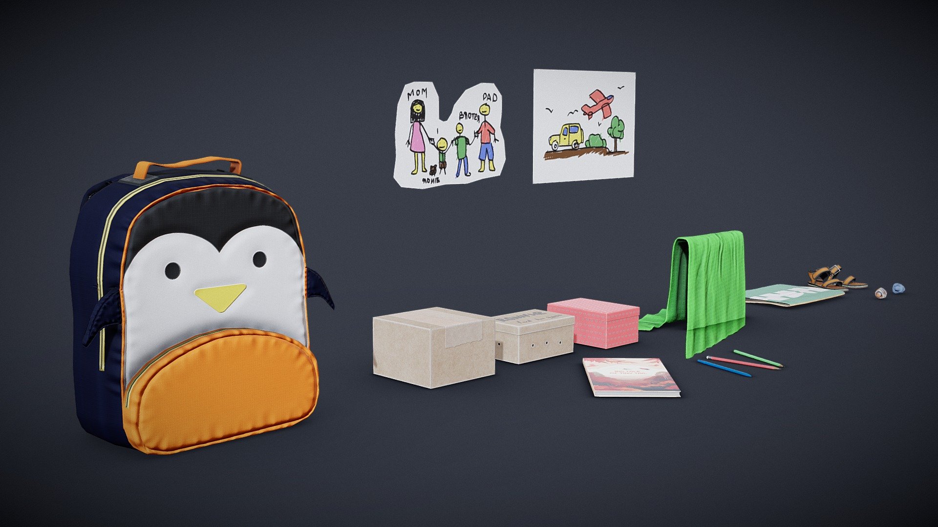 Game Ready | Kid's Wearing and Items - Buy Royalty Free 3D model by ...