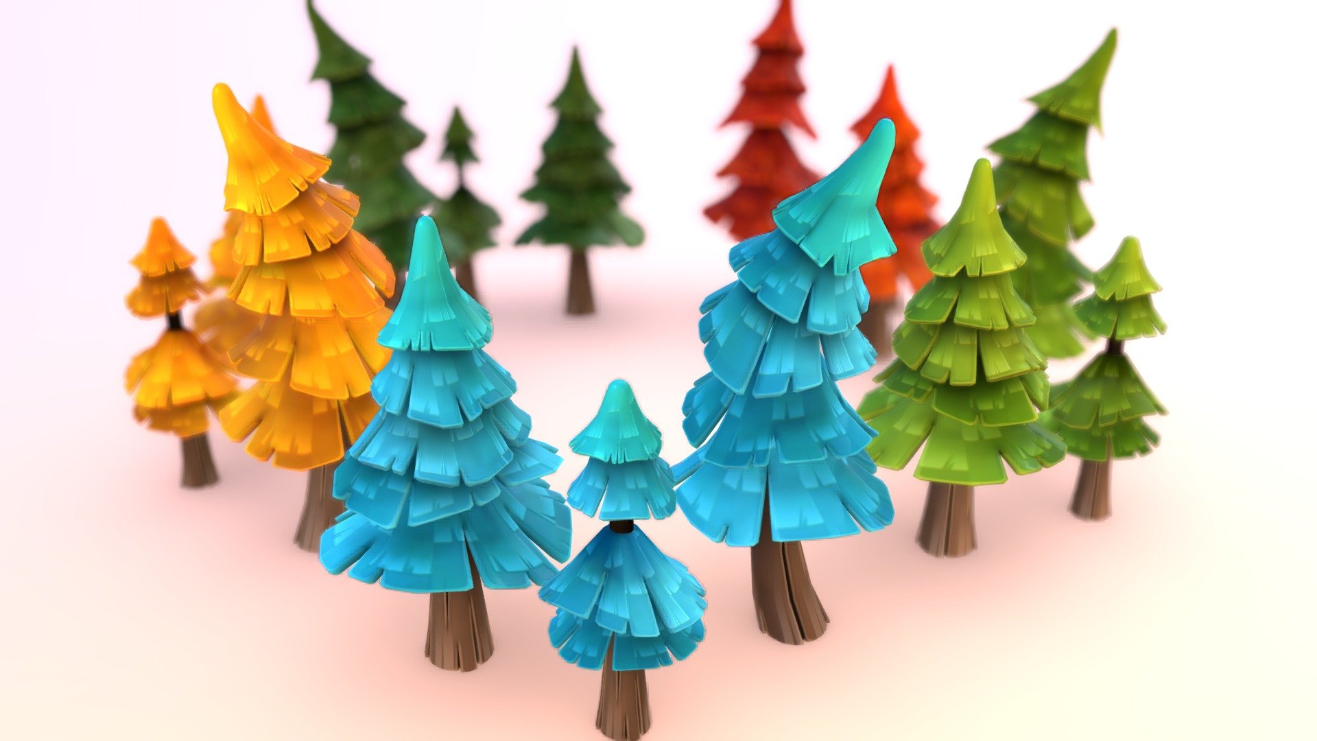 Pine Trees 006 - Buy Royalty Free 3D model by Stylized Box (@Stylized ...