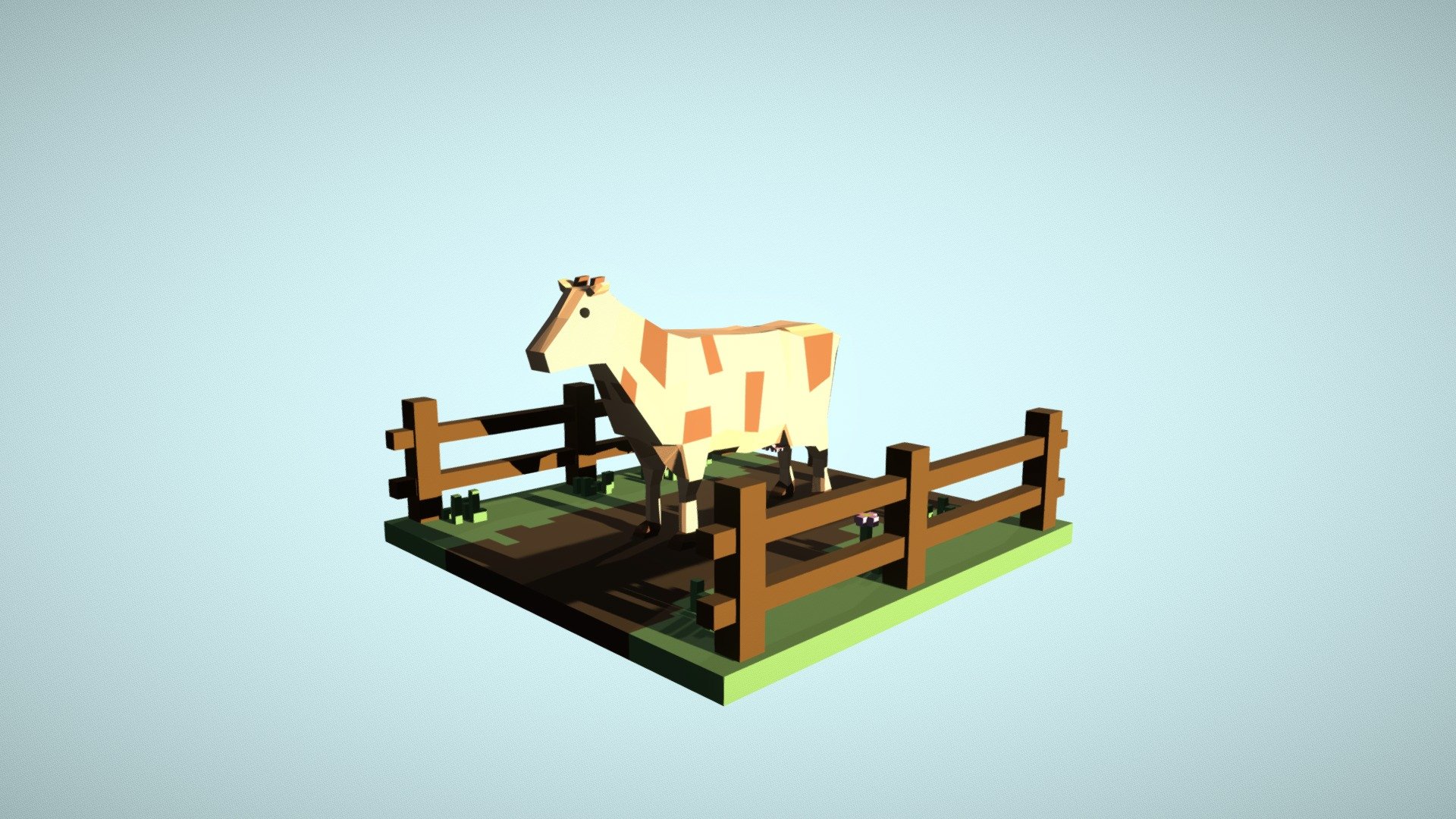 Low Poly Cow - Download Free 3D model by drewkopp [812ee1a] - Sketchfab