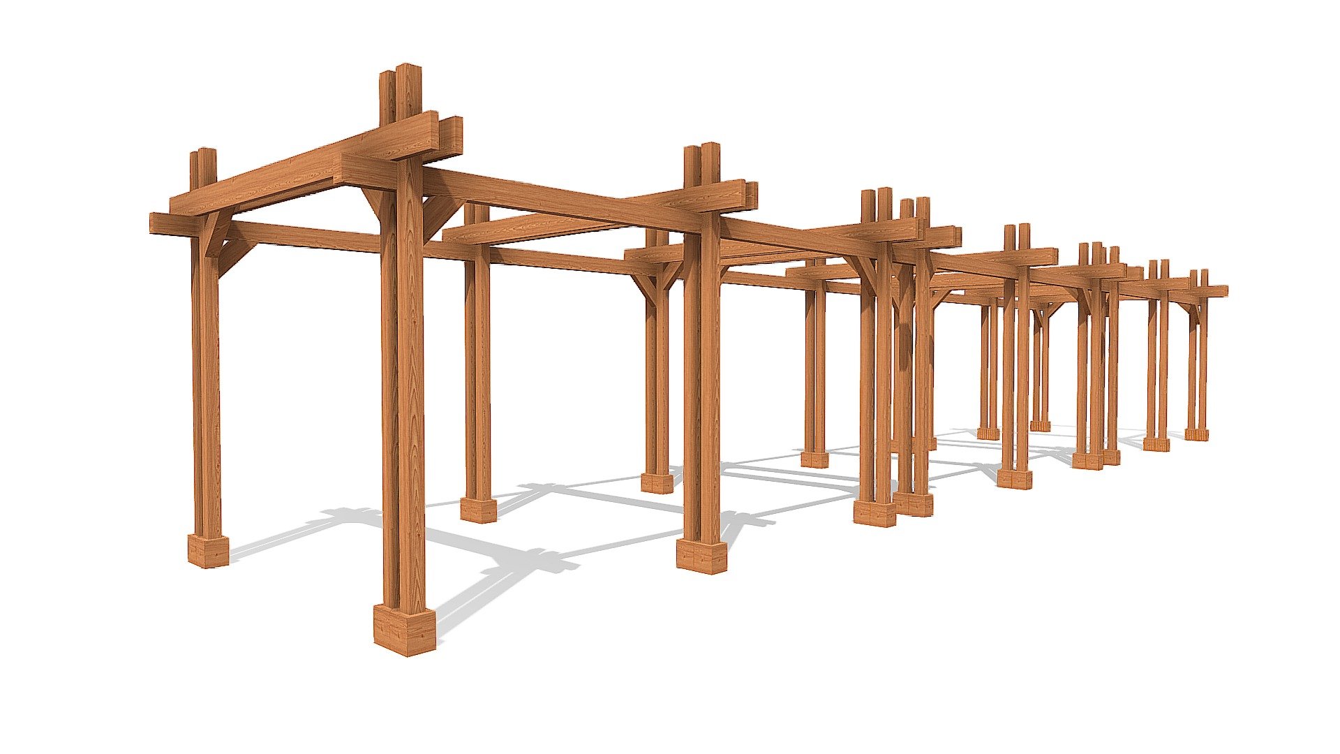 Custom pergola 12 x 54 ft - 3D model by Conceptual Engineering - RB ...