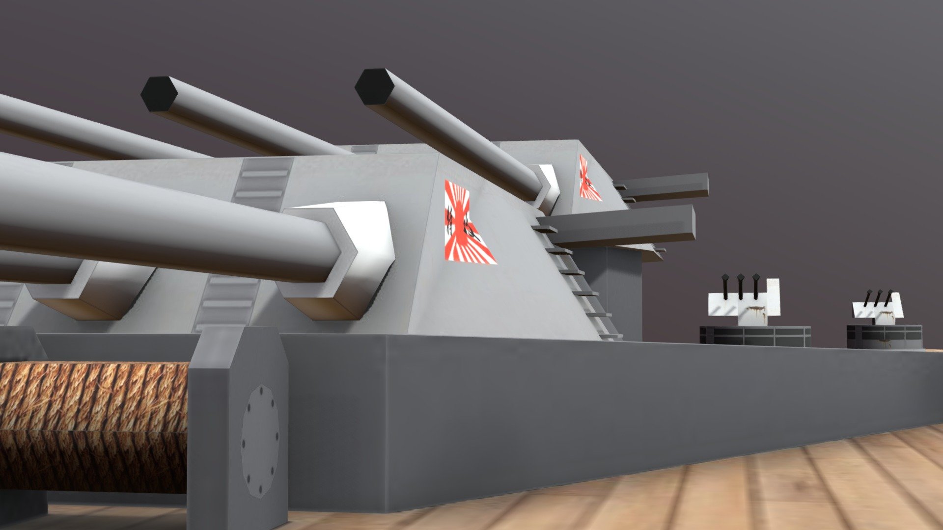 Yamato Battle Ship Main gun - 3D model by Jiradet [813c001] - Sketchfab