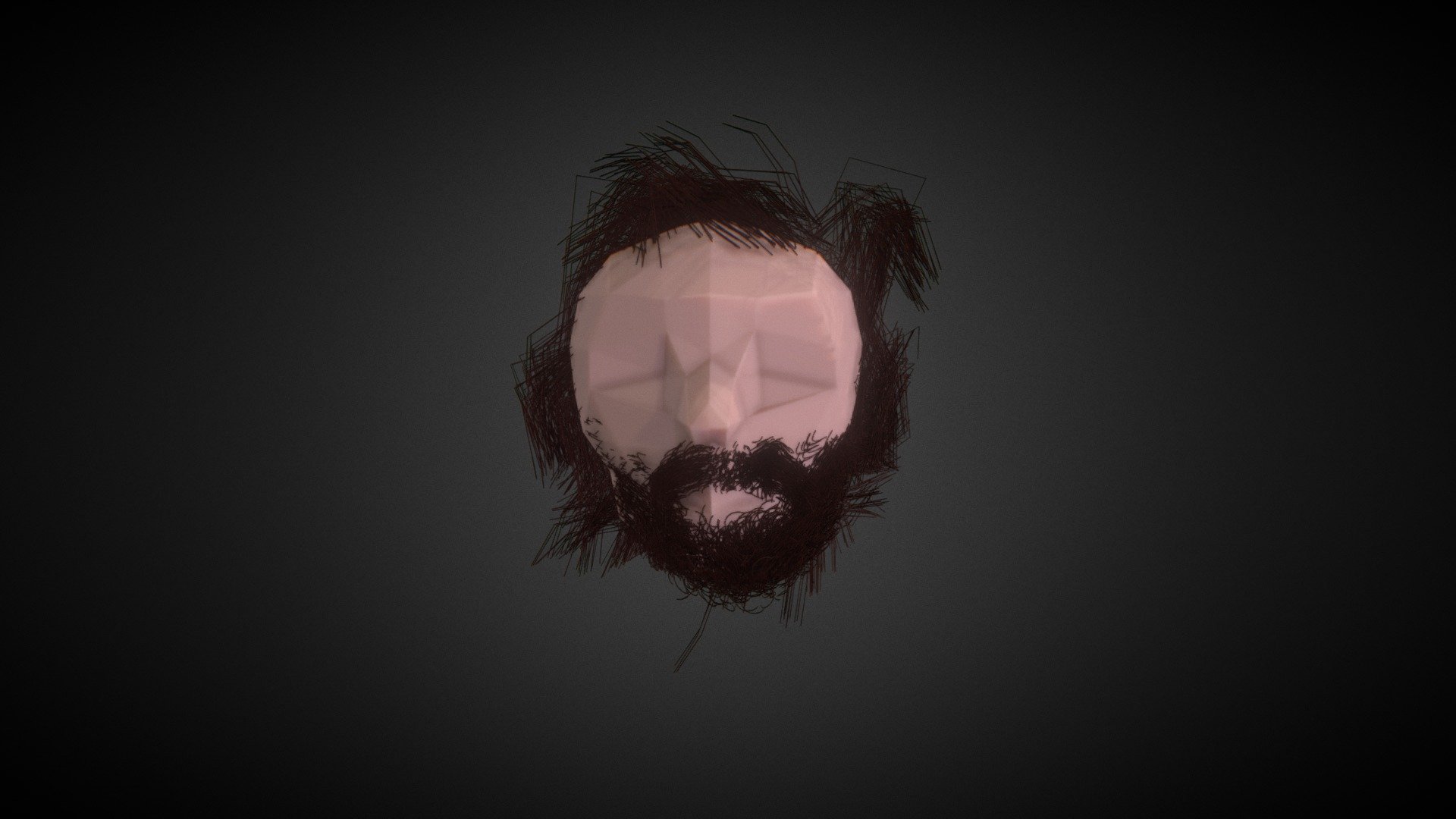 Low poly white face with hair and beard - Download Free 3D model by ...