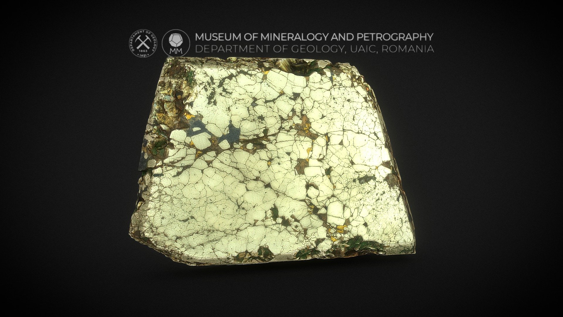 Polished ore sample of Pyrite and Chalcopyrite - 3D model by Museum of ...