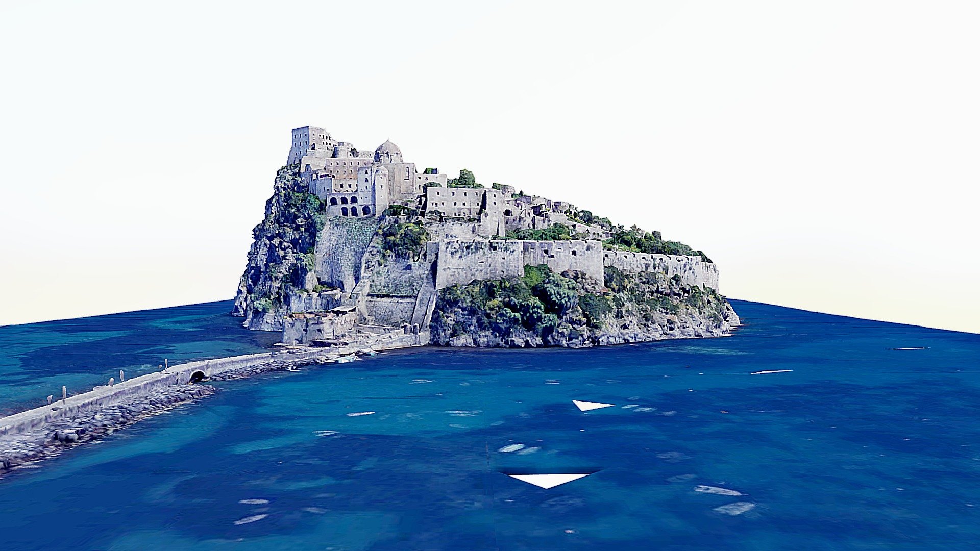 Aragonese Castle,medieval,bridge,Ischia - 3D model by SENSIET (@asensio ...