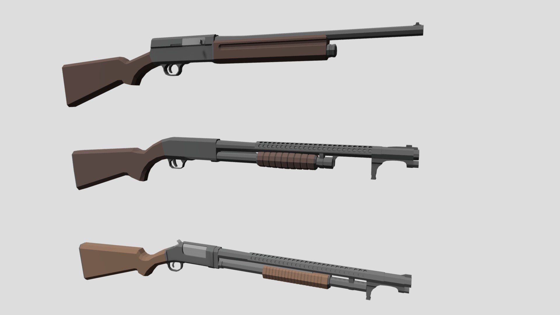 Low Poly Shotguns - 3D model by samanthacford [8148551] - Sketchfab