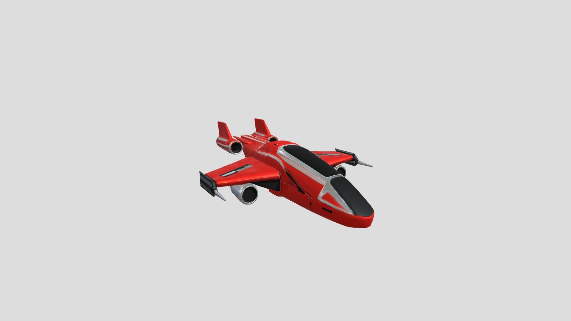 A retro futuristic aircraft - 3D model by rihazuma [8154a7b] - Sketchfab