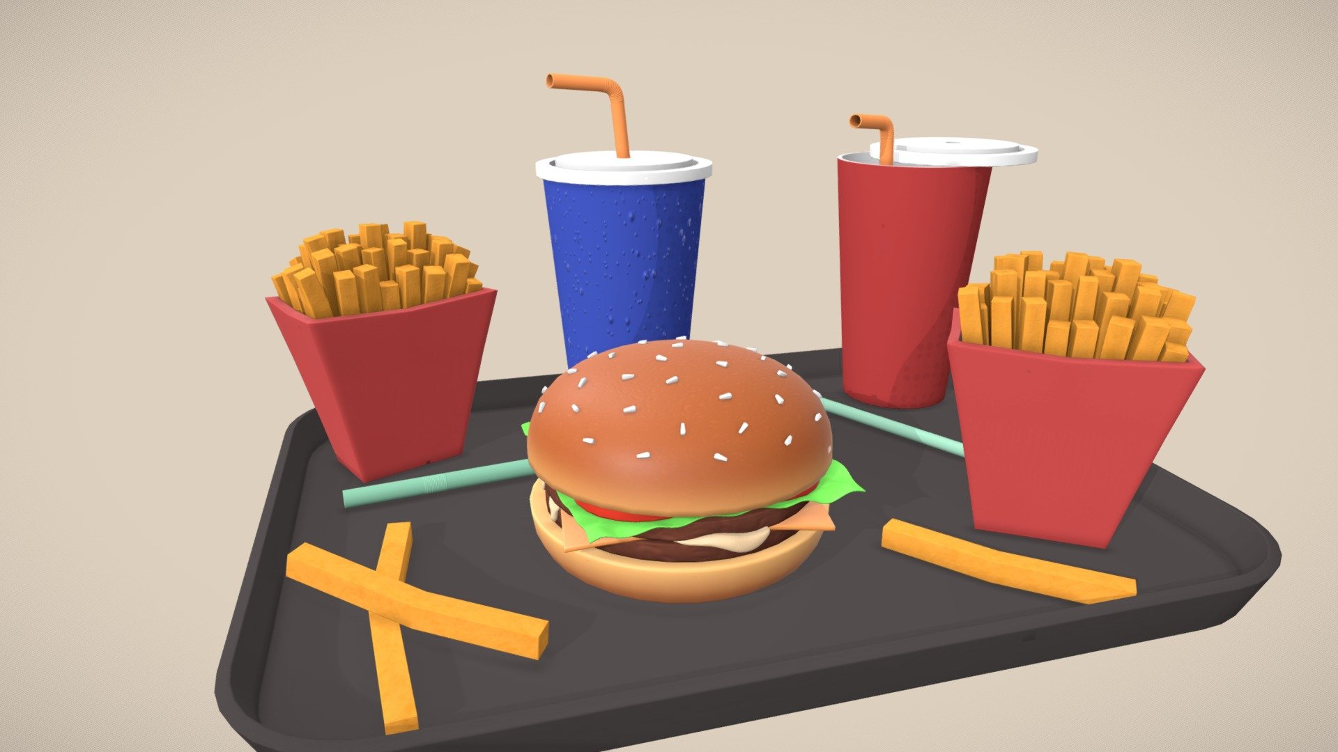 Fast Food - Asset Pack - Buy Royalty Free 3D model by Tsybe (@imtsybe ...