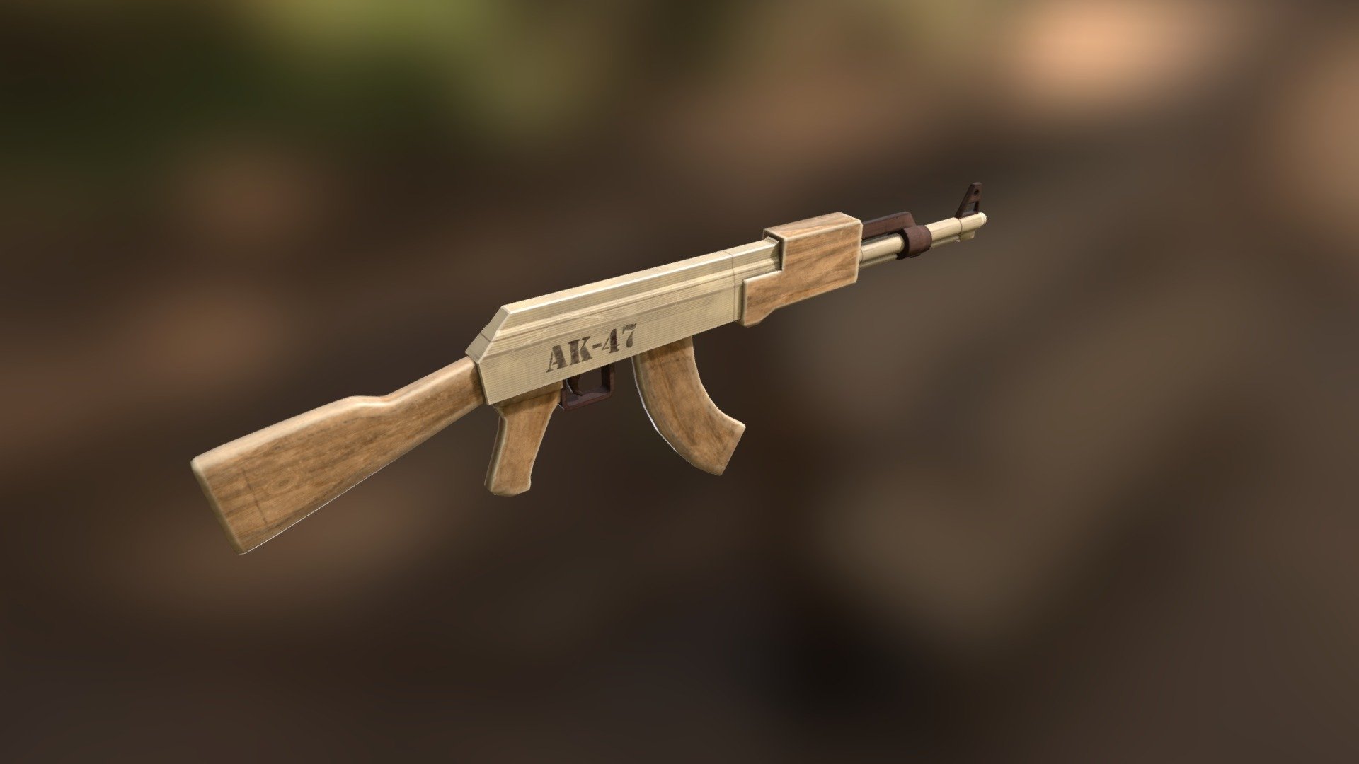 AK-47, low poly, wooden toy style - Download Free 3D model by SlagPerch ...