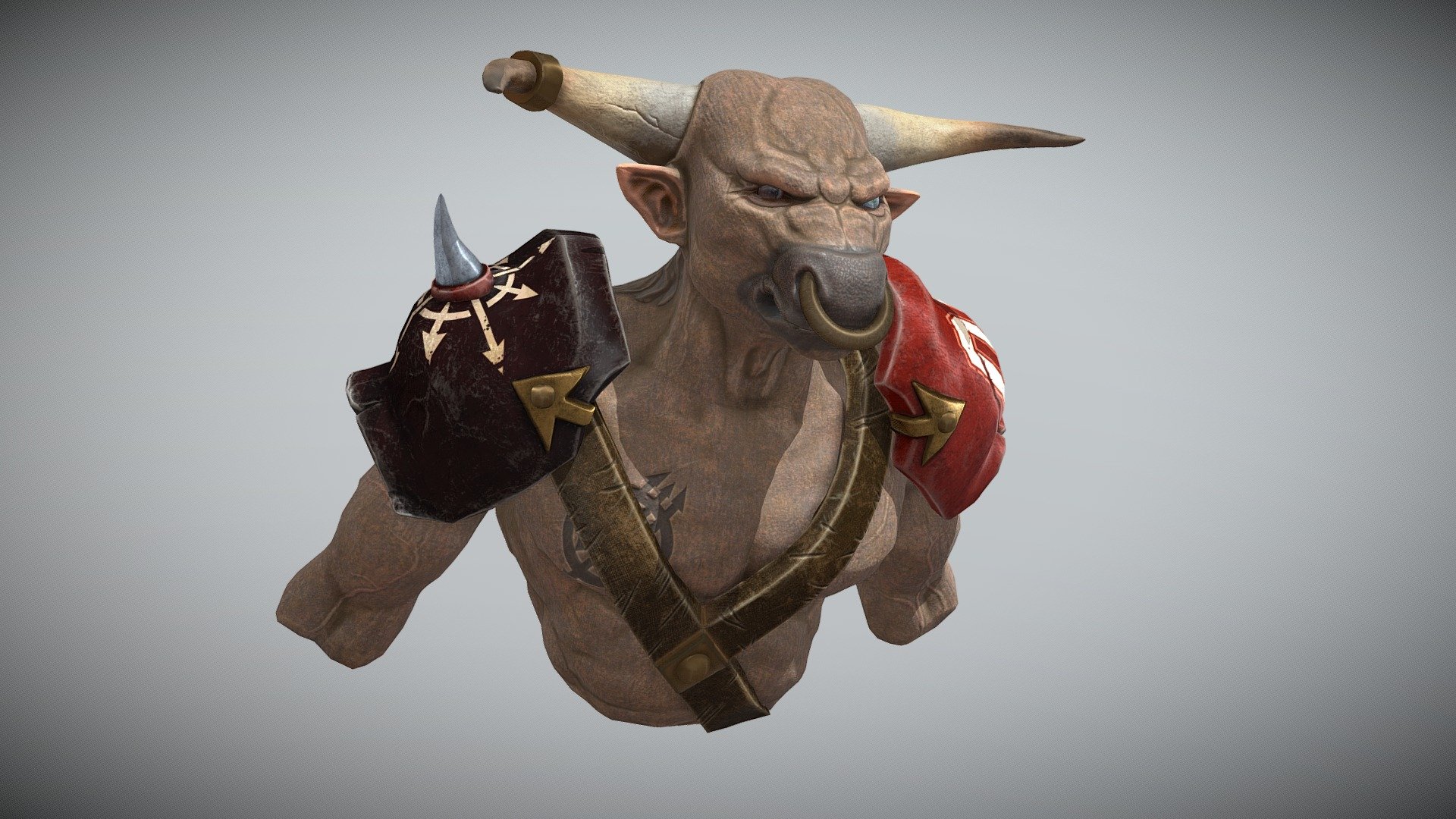 Minotaur Bust - 3D model by pauledwardsart [8160dcd] - Sketchfab