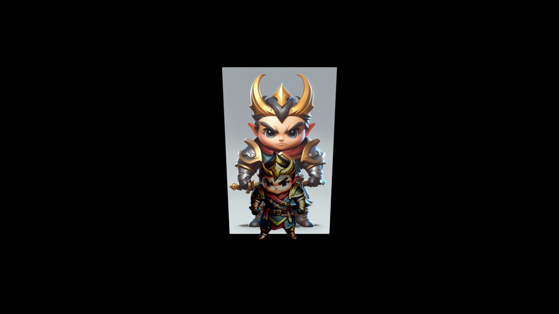 "Chibi-style illustration of a warrior with a s - Download Free 3D ...