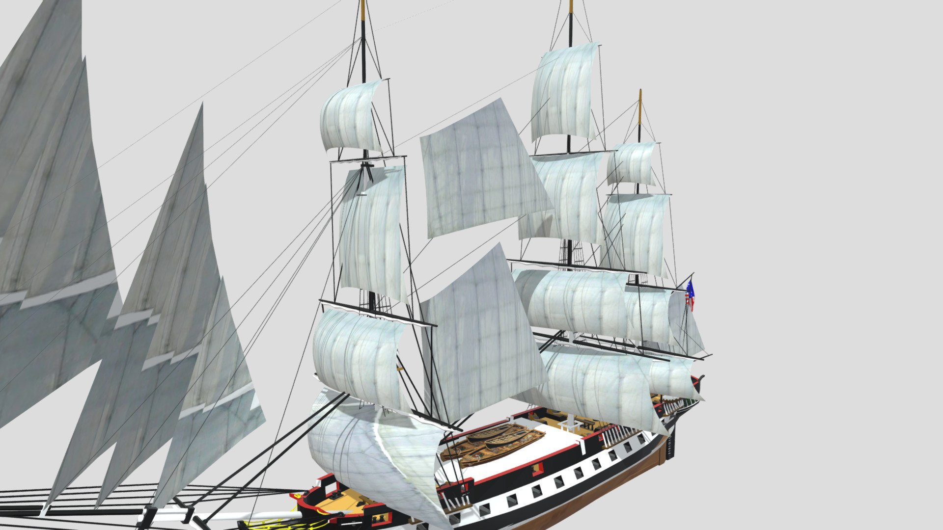 1798 USS Constitution Ship - Download Free 3D model by Mixmamo.studio ...