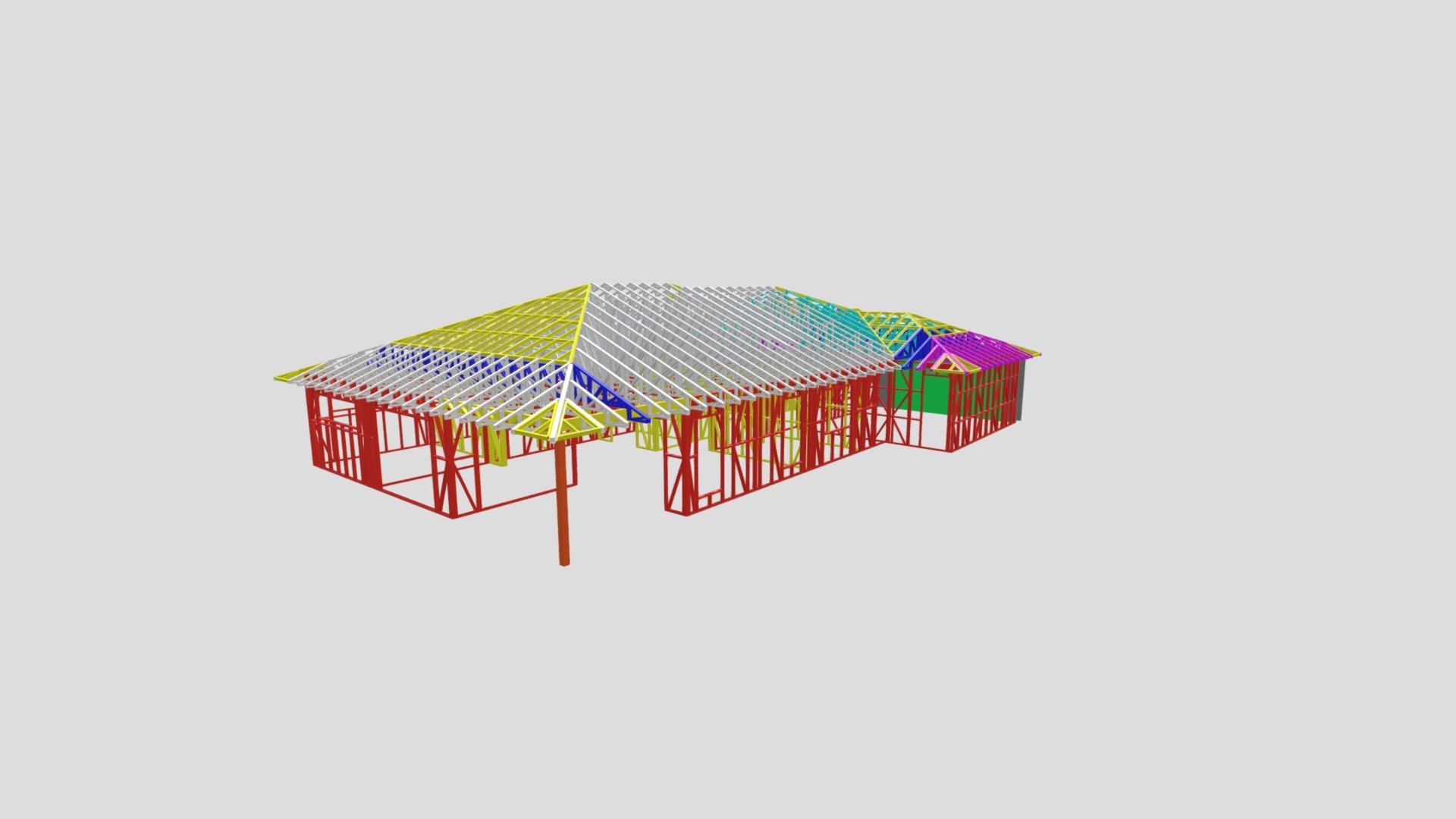 Single Story Sample - 3D model by Pacific Steel Frames ...