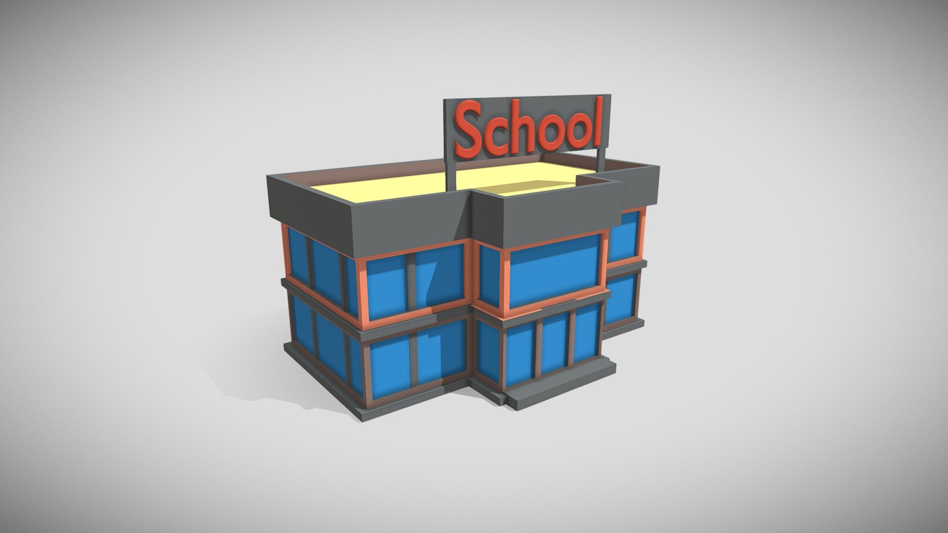 Low Poly School - Buy Royalty Free 3D model by AssetSource [8182c2d ...