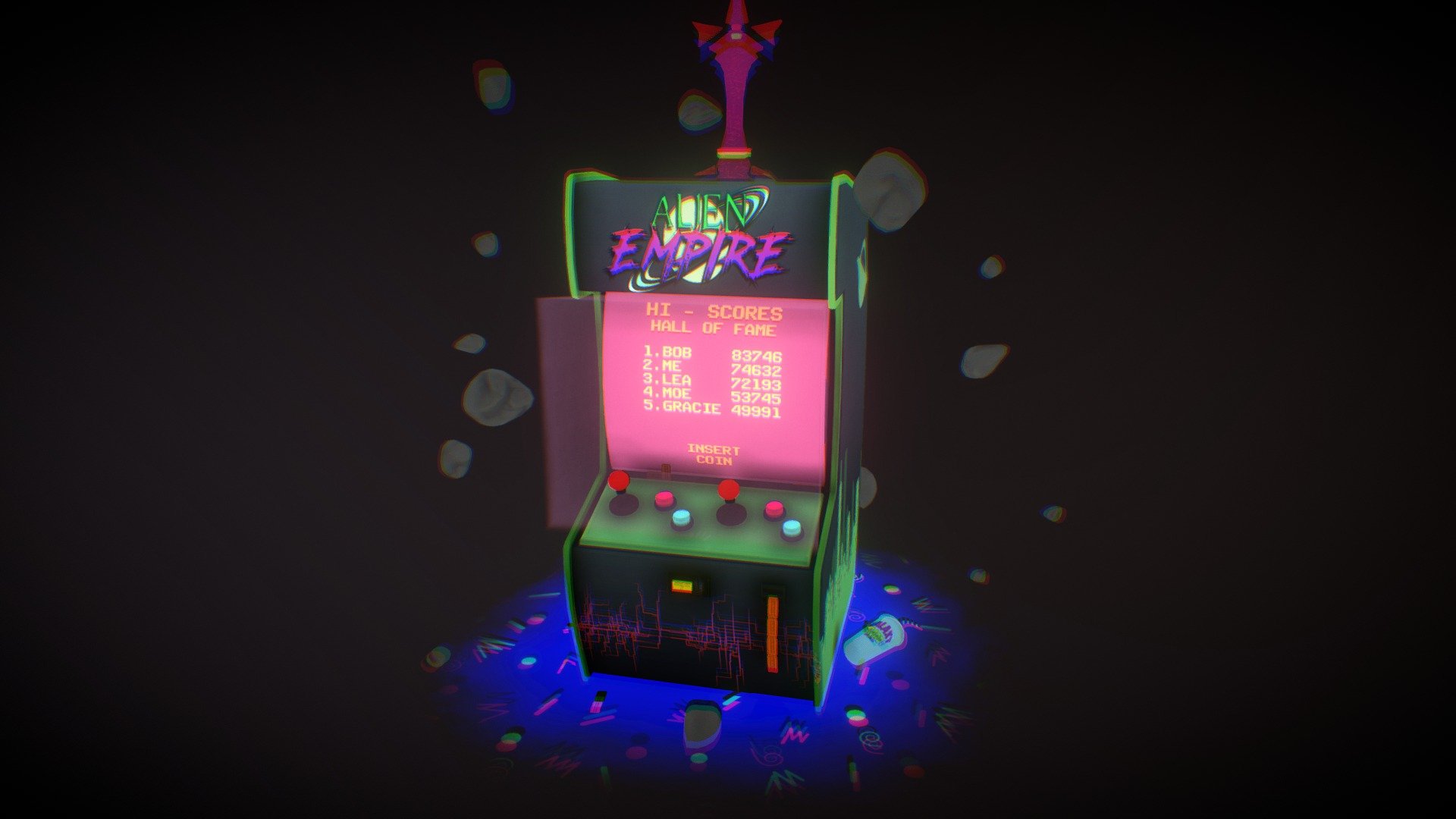 Alien Empire - Arcade Machine - 3D model by KimmyDee (@KimmyDriver ...
