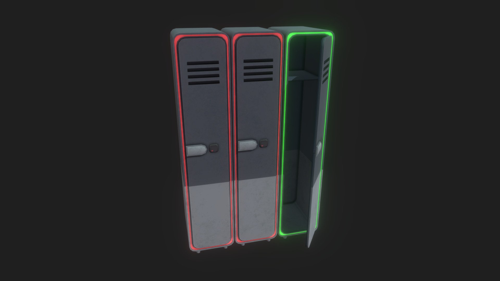 Stylized Sci-fi Lockers - Download Free 3D model by Thomas_Crozelon ...