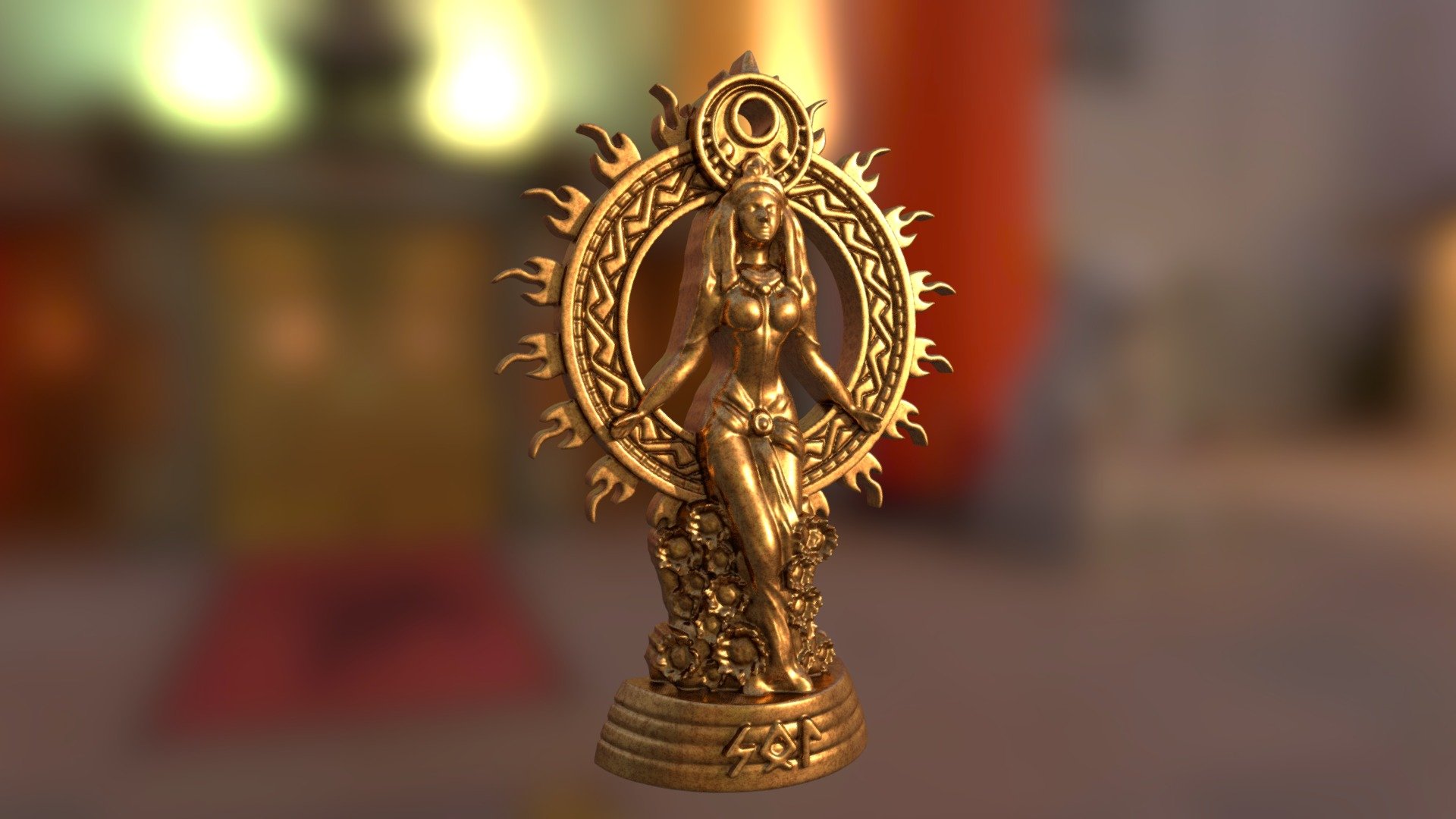 Statuette Sun Goddess Girl (cnc and 3d printing) - 3D model by Ruslan ...
