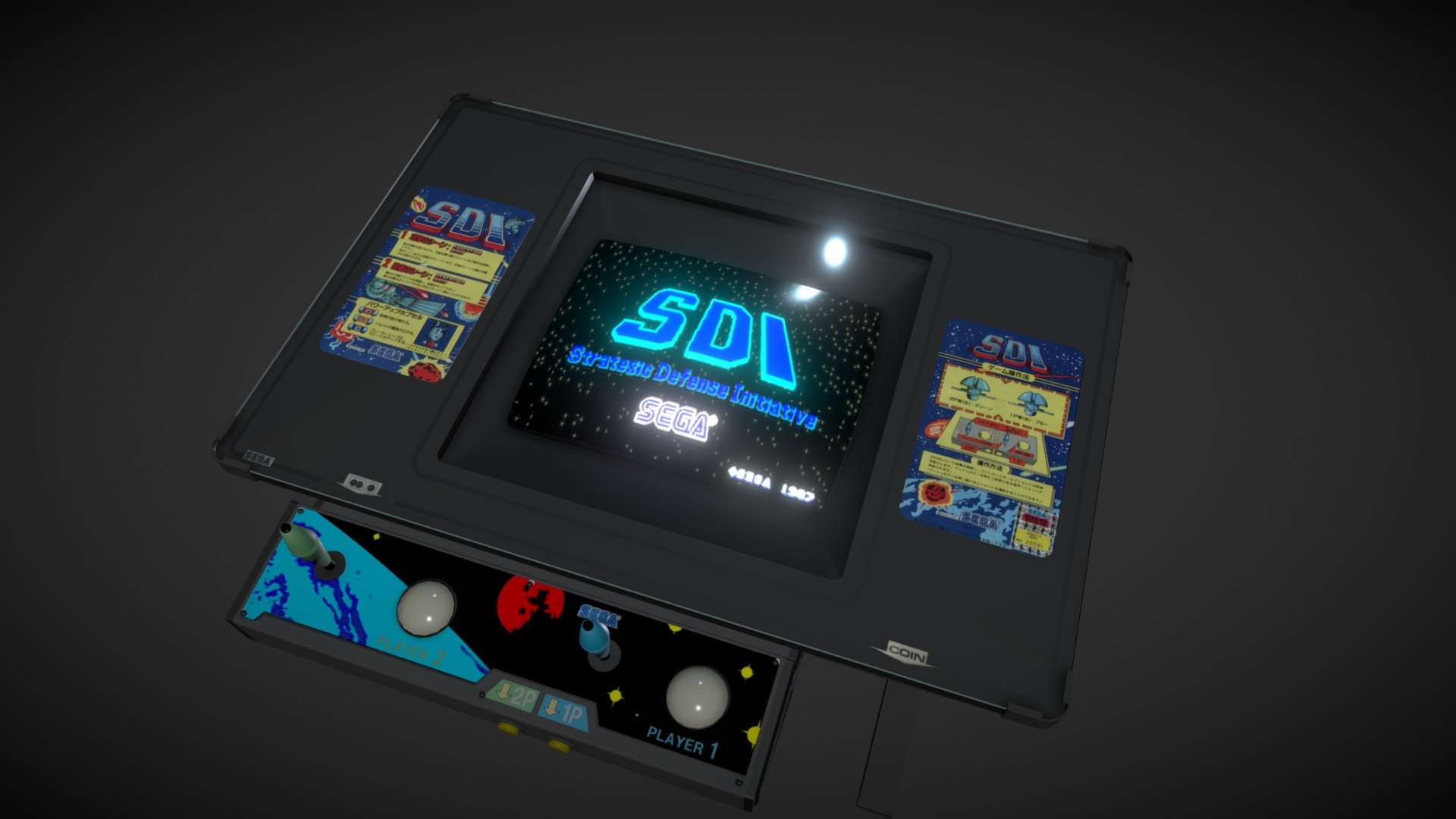 SDI Strategic Defense Initiative. SEGA Arcade - 3D model by MarkHarvey ...