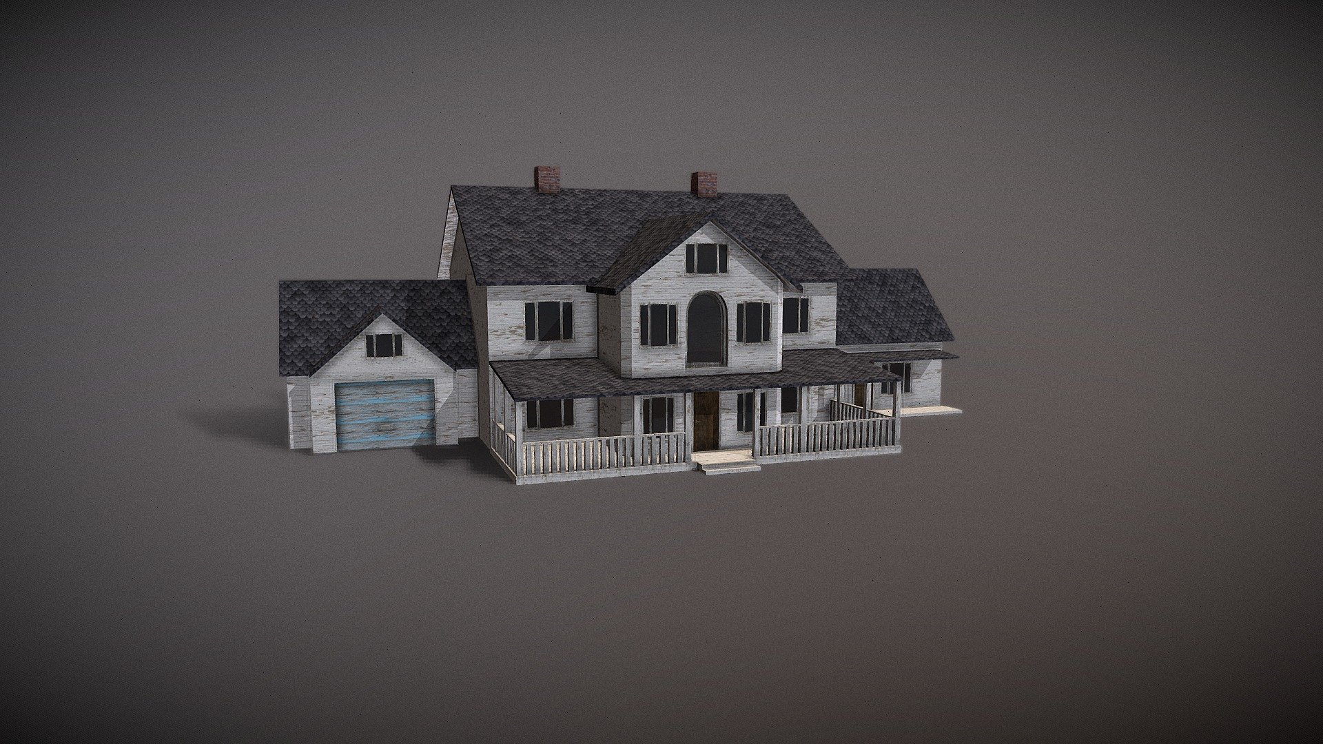 Abandoned Suburban House – Game-Ready Building - 3D model by ...