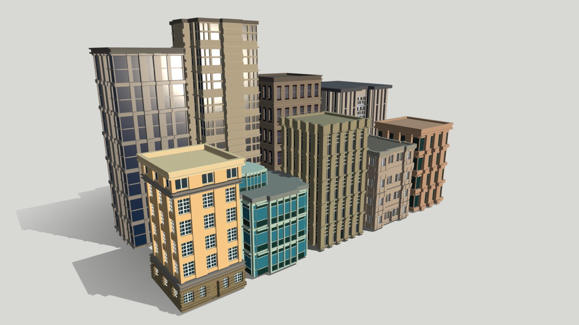 Incredible Pack Realistics Buildings - Buy Royalty Free 3D model by ...