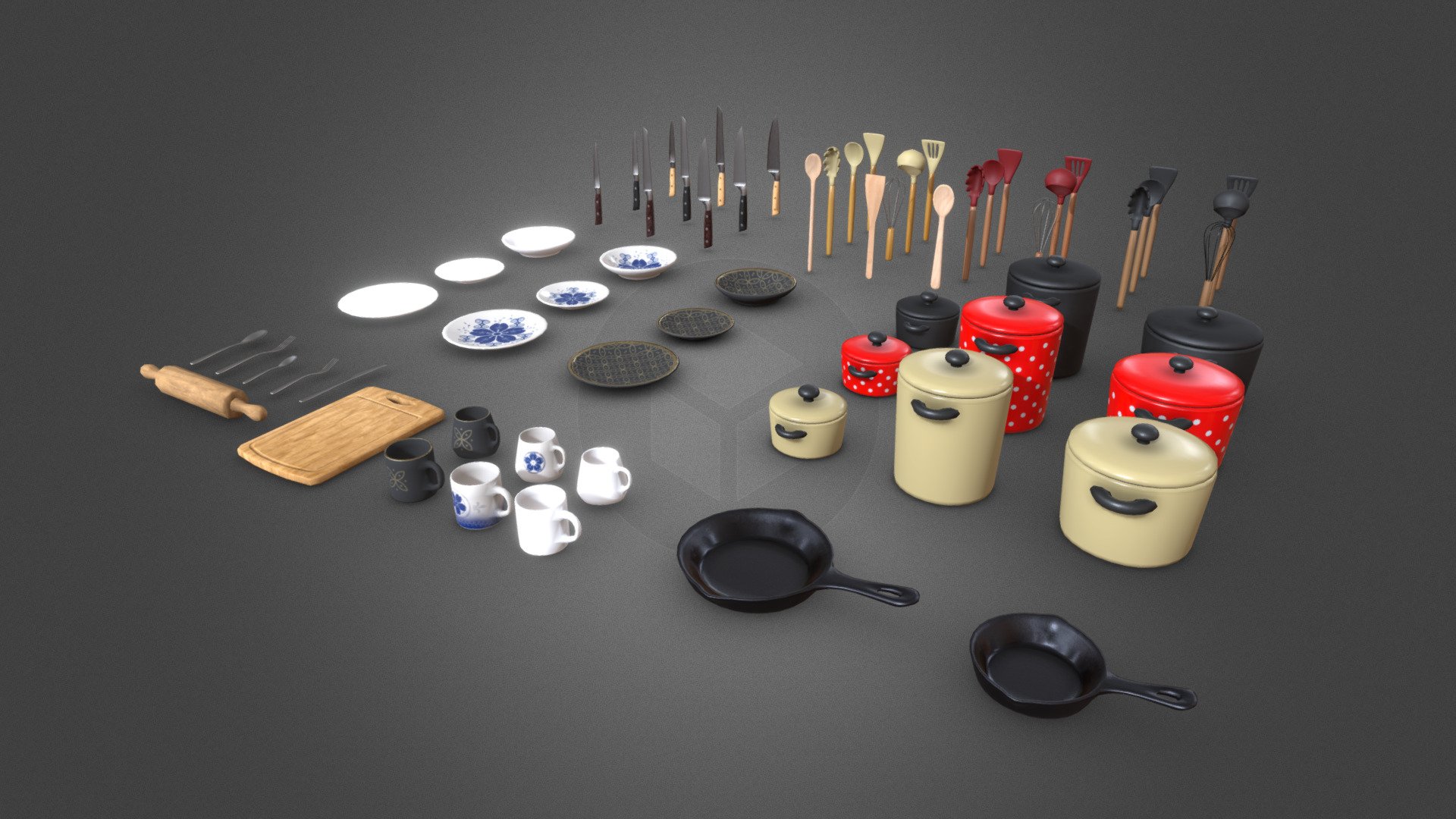 Kitchen Accessories - Buy Royalty Free 3D model by Sunbox Games ...