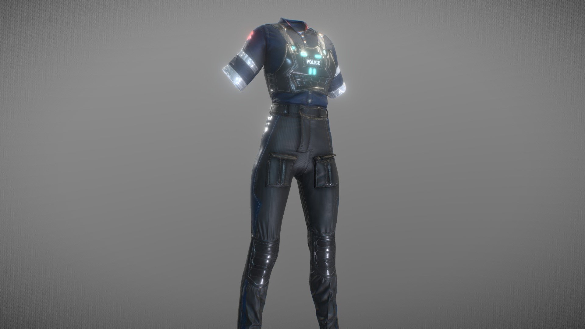 cyber cop costume set low poly version - Download Free 3D model by ...