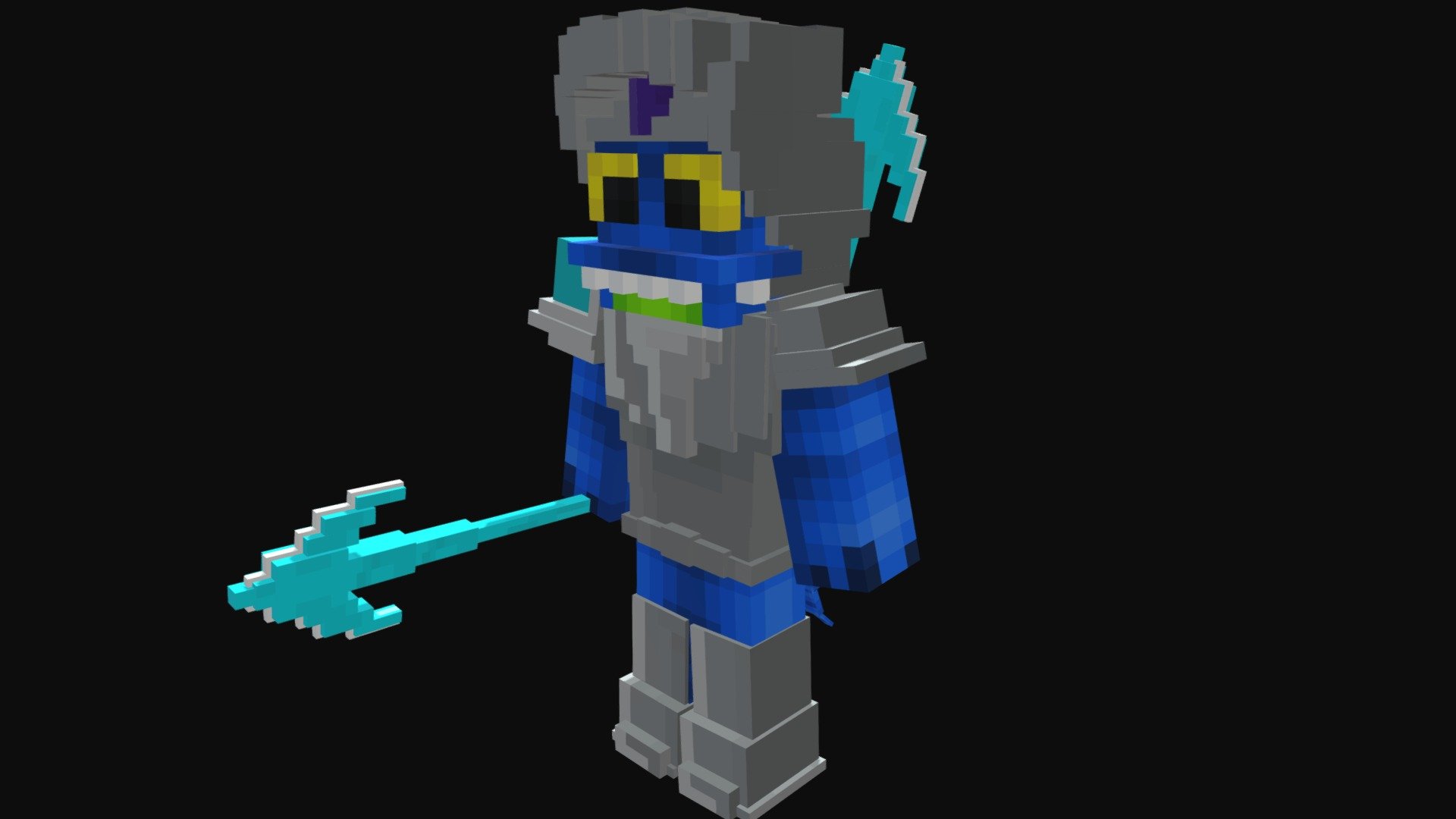 Spectral Spear Knight - Minecraft voxel Style - 3D model by Rovani ...