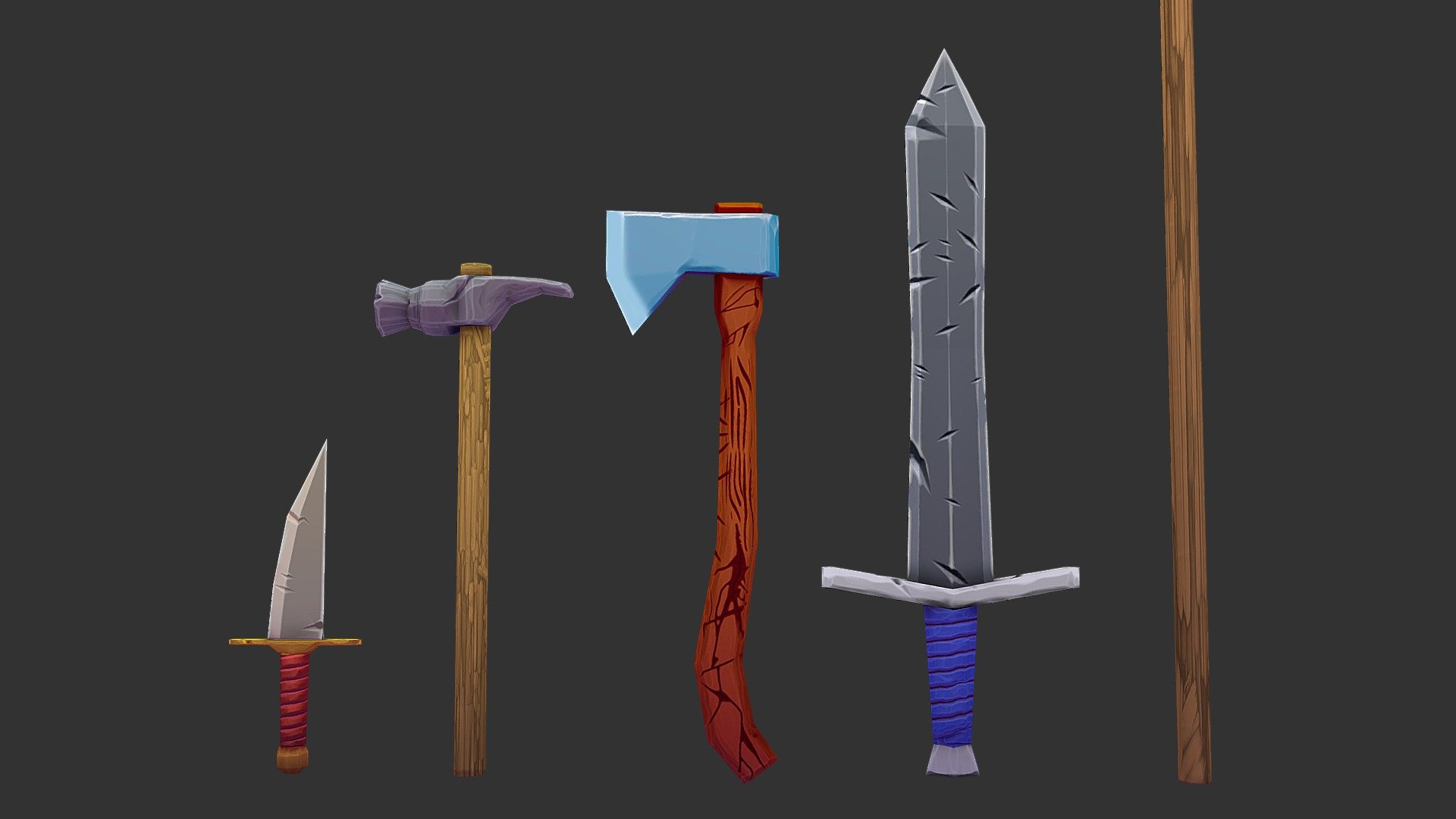 Stylized Medieval Weapon Set - 3D model by Daniel Gigena (@Daniel ...