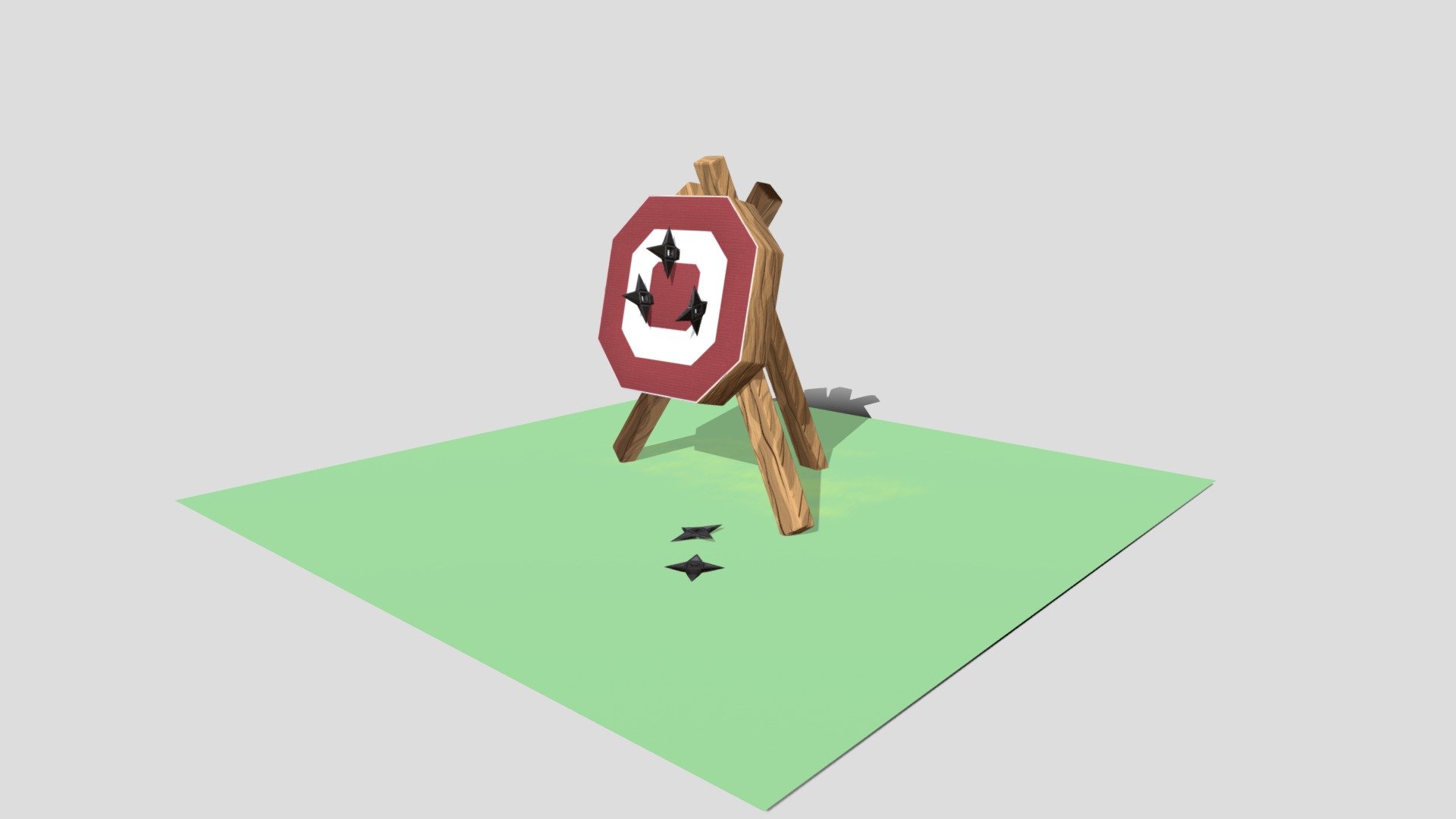 Target Bord with Shuriken Stylized - Download Free 3D model by BuntyS ...
