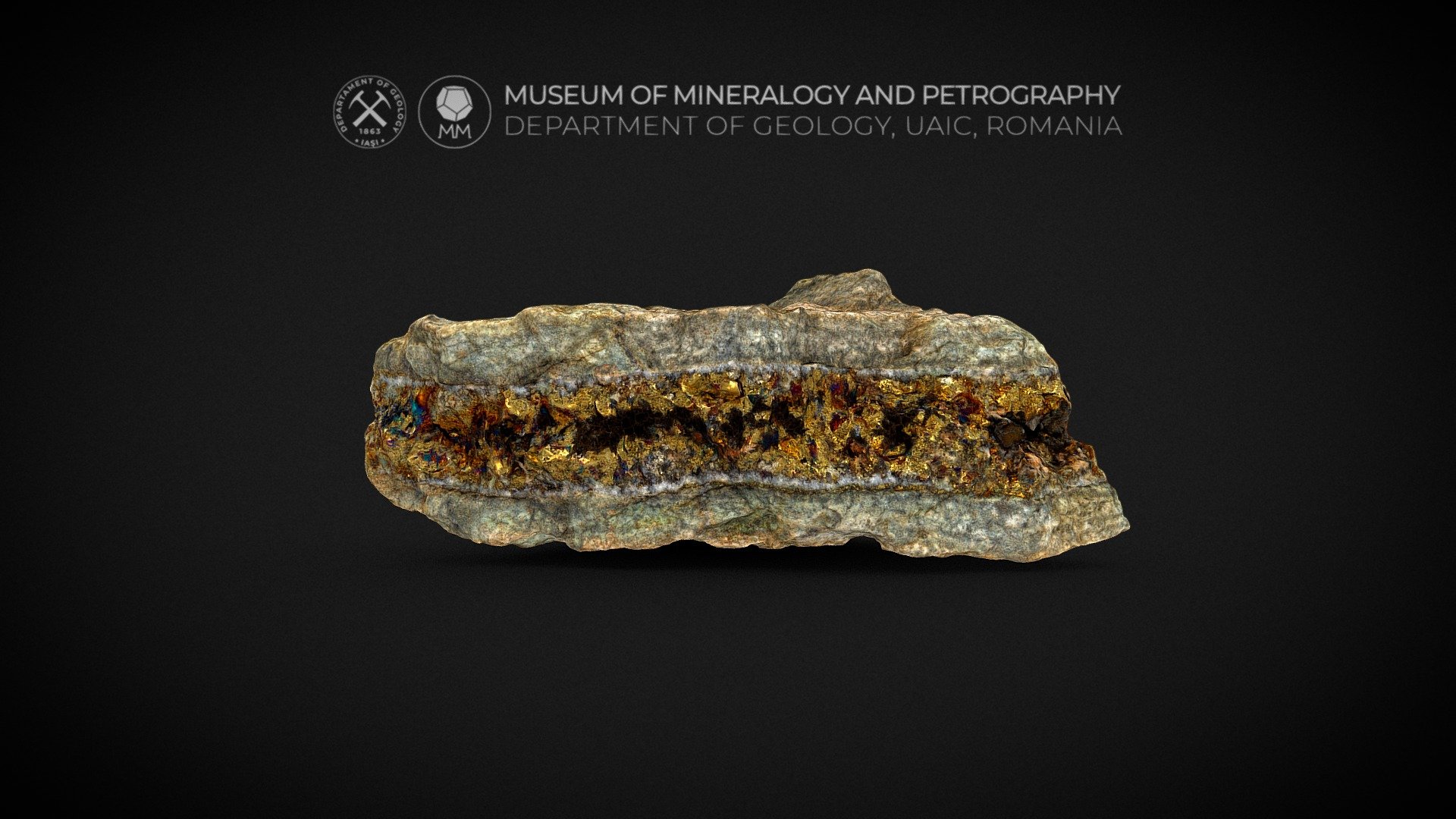 Hydrothermal vein filled up with ore minerals - 3D model by Museum of ...