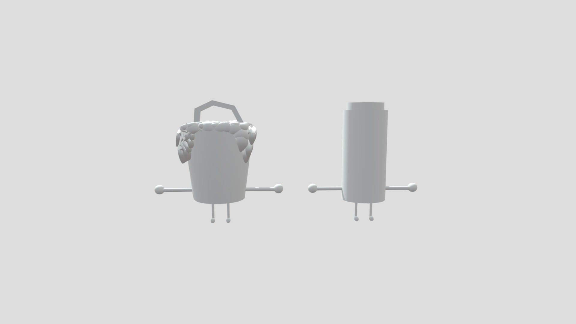 lava bucket and water bottle-TDOS - Download Free 3D model by ...