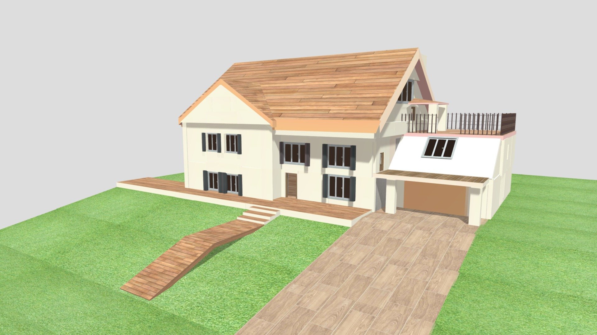 custom Modern Stayed Old House - Download Free 3D model by Jayexe the accurate model creator ...