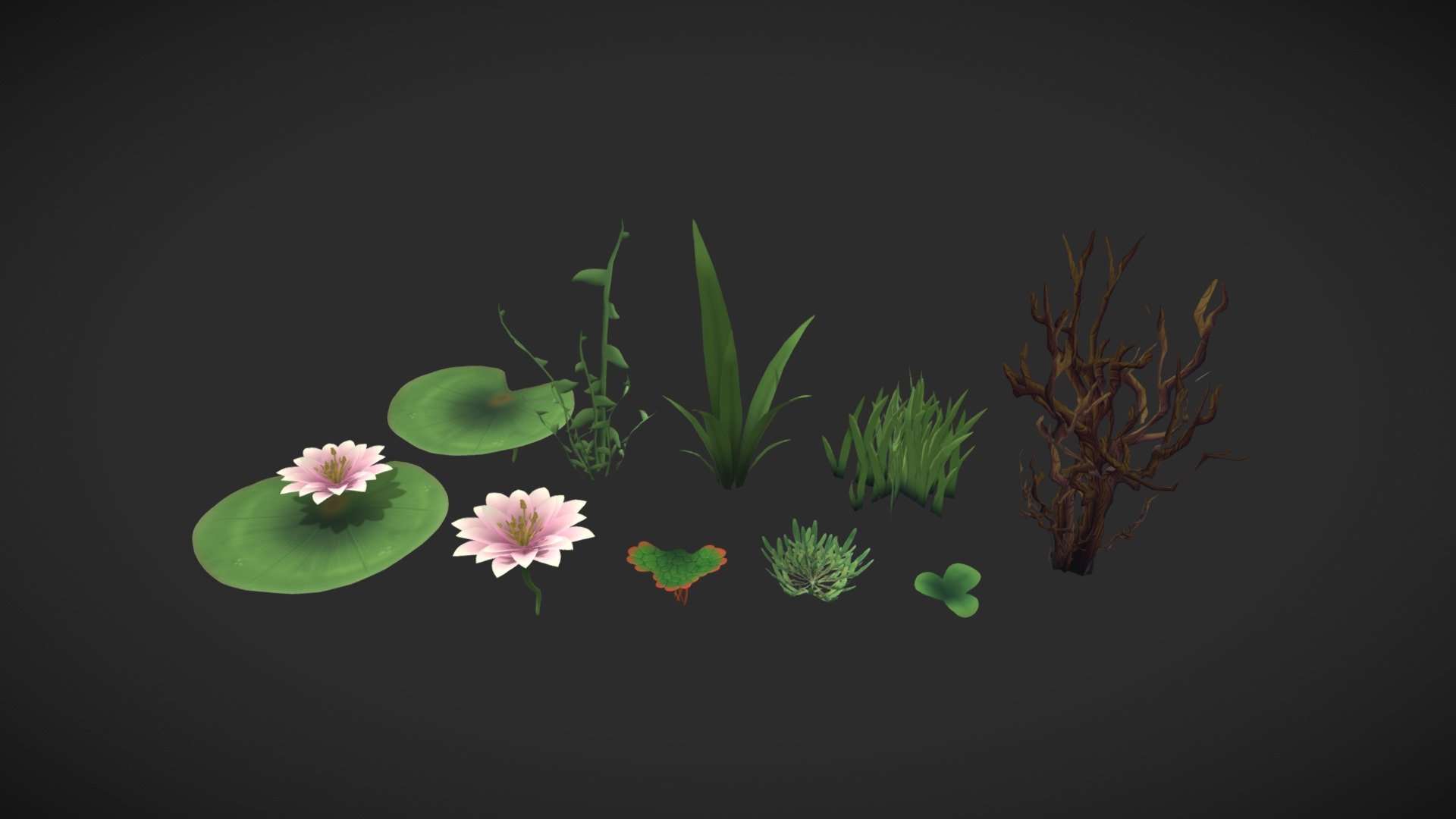 Stylized Foliage Set - 3D model by coelacanthhh [81d882c] - Sketchfab