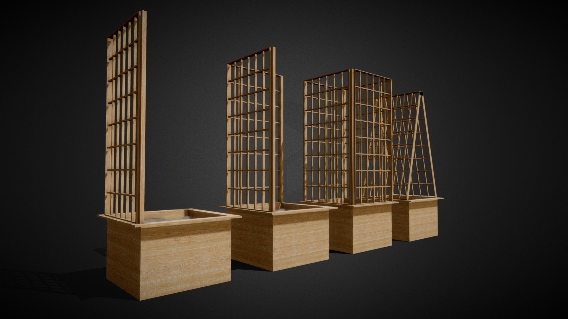 Trellises A - Buy Royalty Free 3D model by BumpkinCZ [81d9cba] - Sketchfab Store