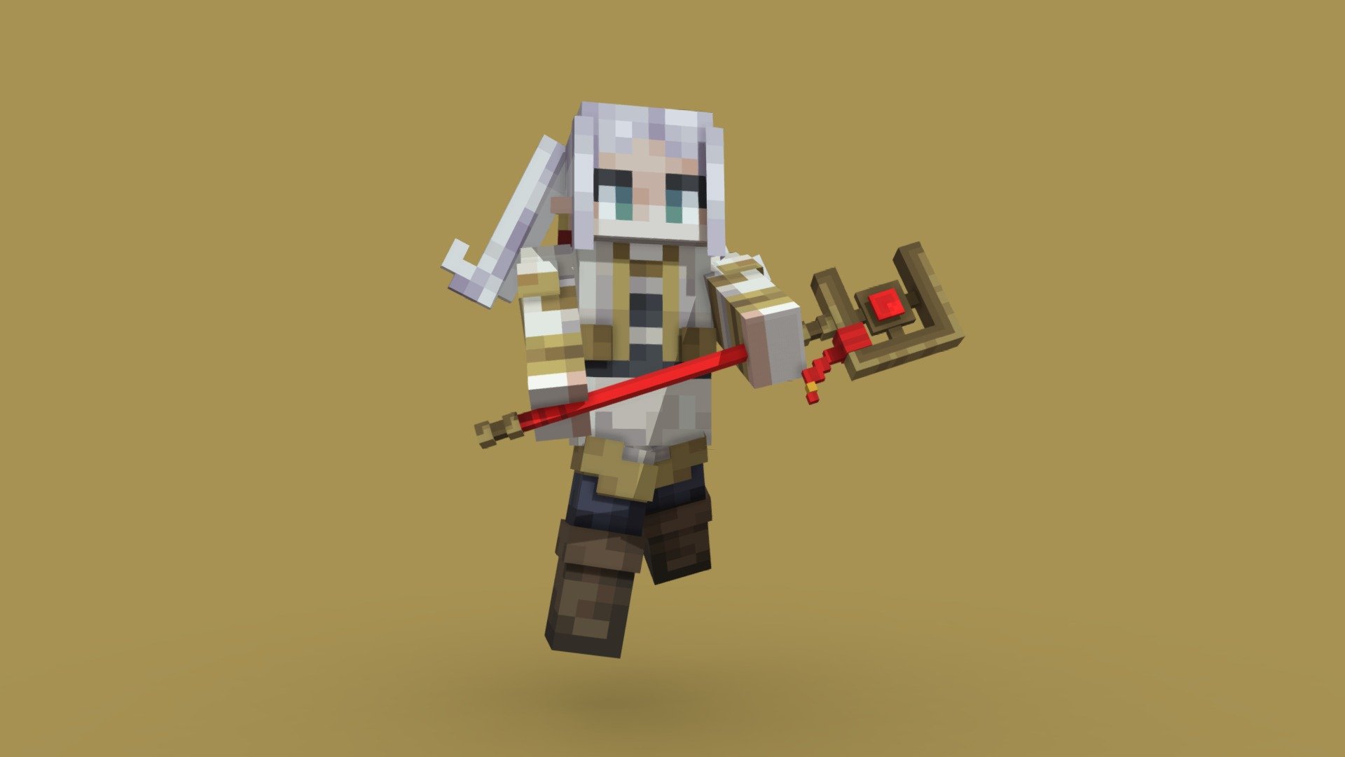 Frieren 3D Minecraft - 3D model by Shandi (@bionistz) [81db89f] - Sketchfab