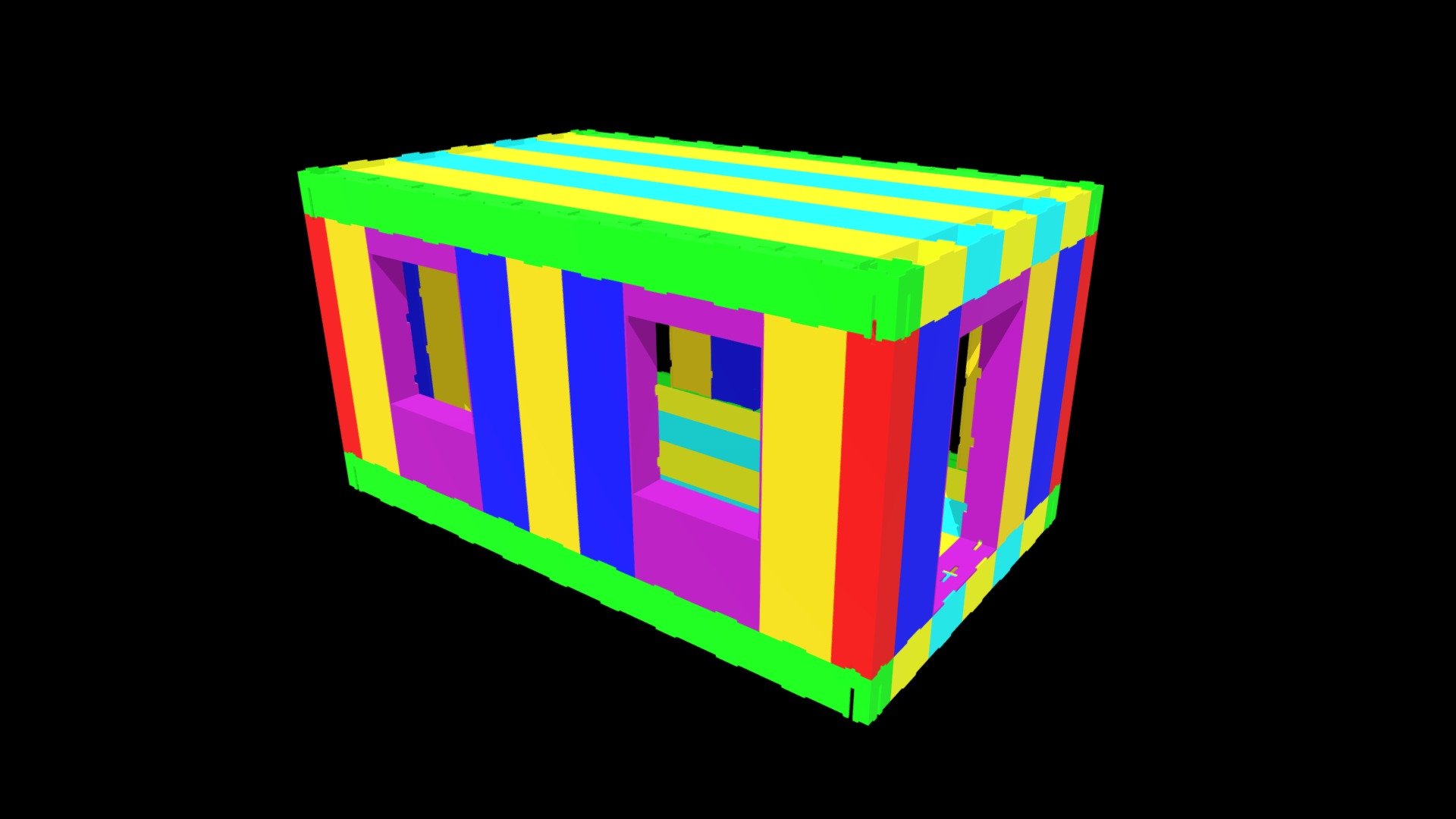 Caravan Blocks - Floor L (approx. 3.6m x 6m) - Download Free 3D model ...