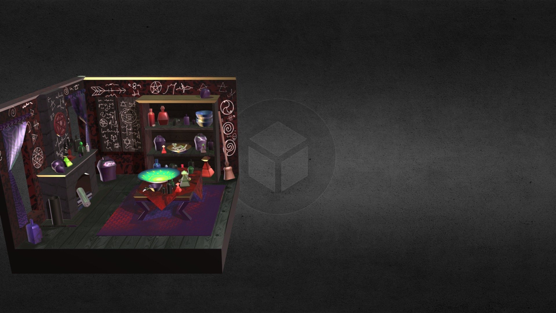 A witch's brewing chamber. - 3D model by CarmenBiccai [81e81fc] - Sketchfab