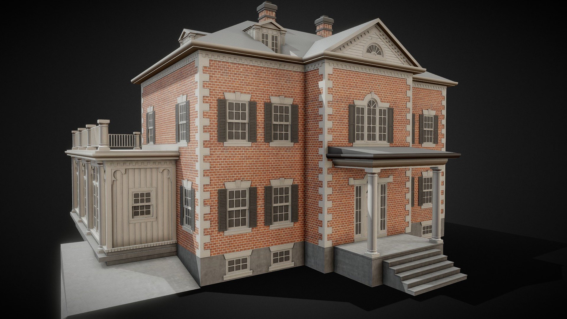 Colonial Style House - 3D model by GOFOR3D [81e9664] - Sketchfab